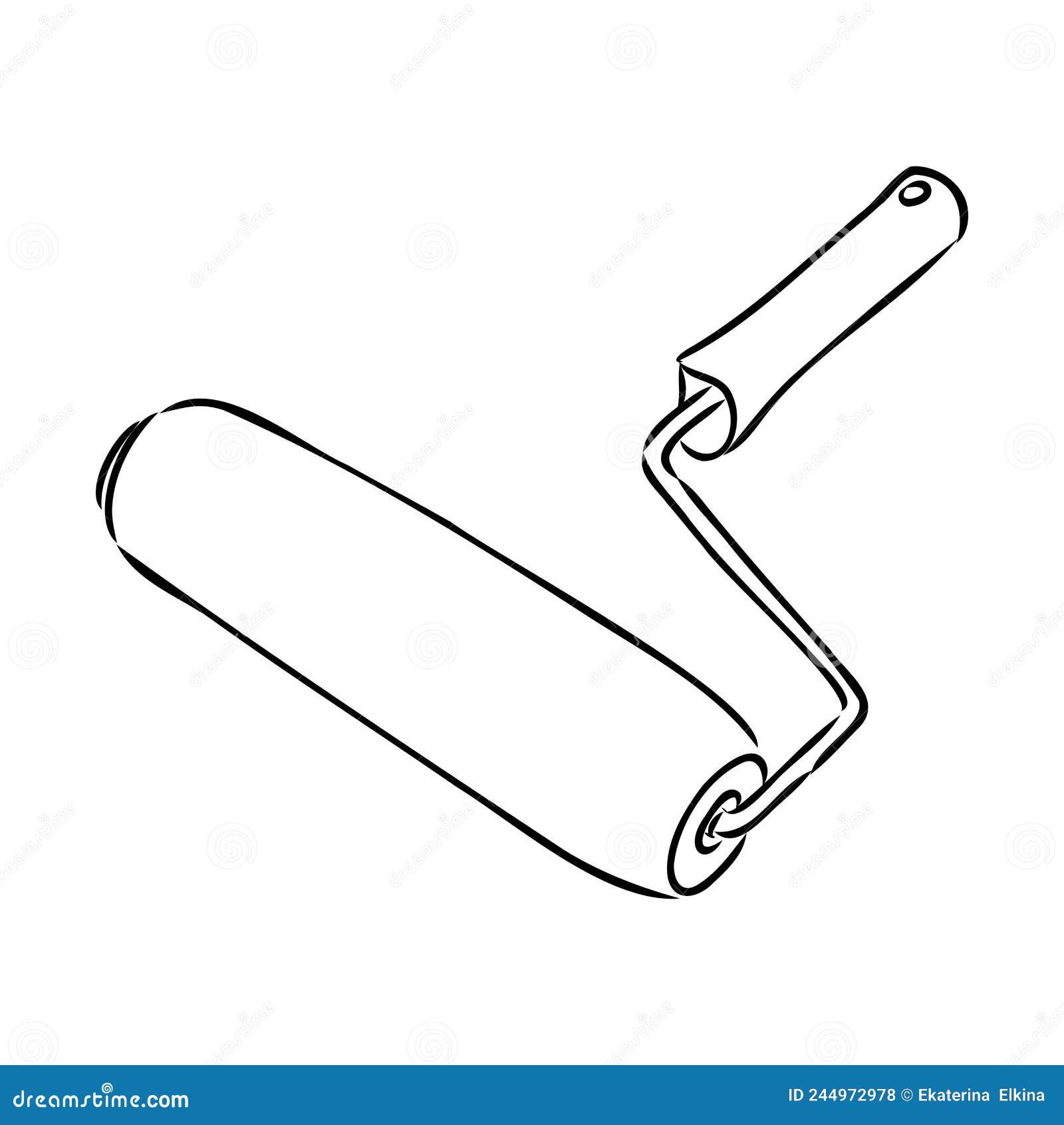 Hand Drawn Paint Roller Illustration Paint Roller Vector Stock Vector ...