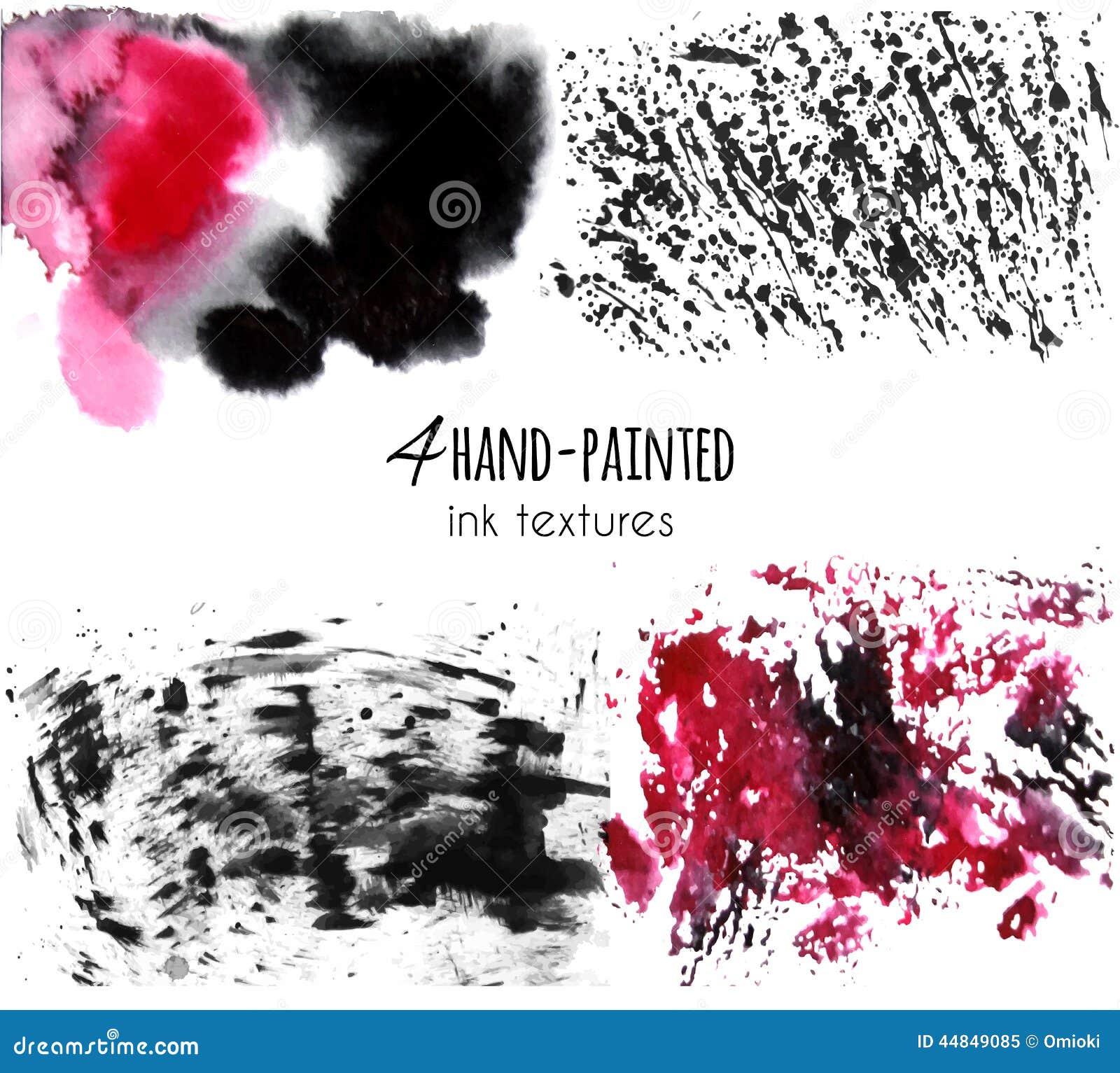 Hand Drawn Paint Texture Set Stock Vector - Illustration of brush ...