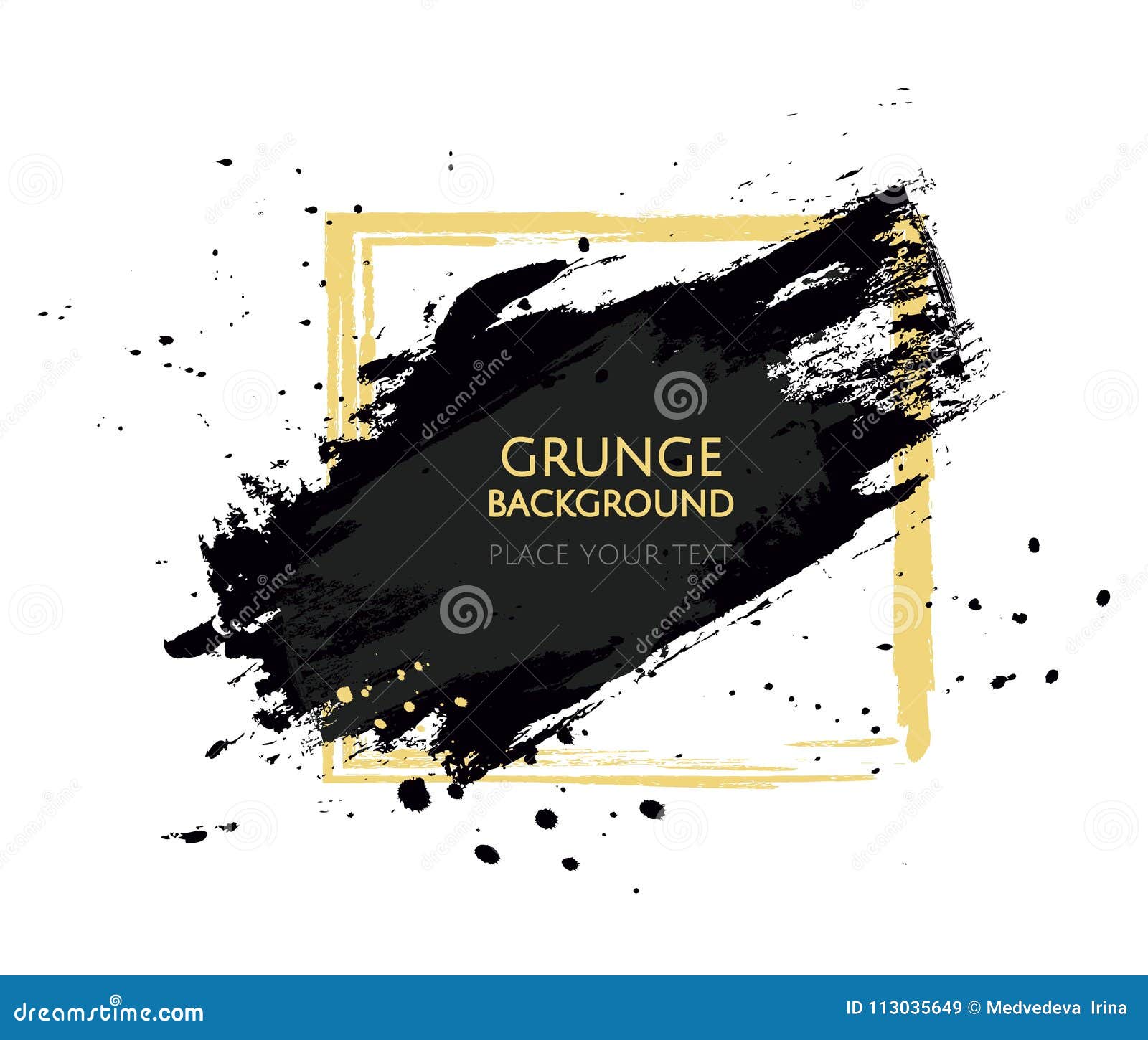 Hand Drawn Painted Black Paint Over Square Frame Vector Stock Vector ...