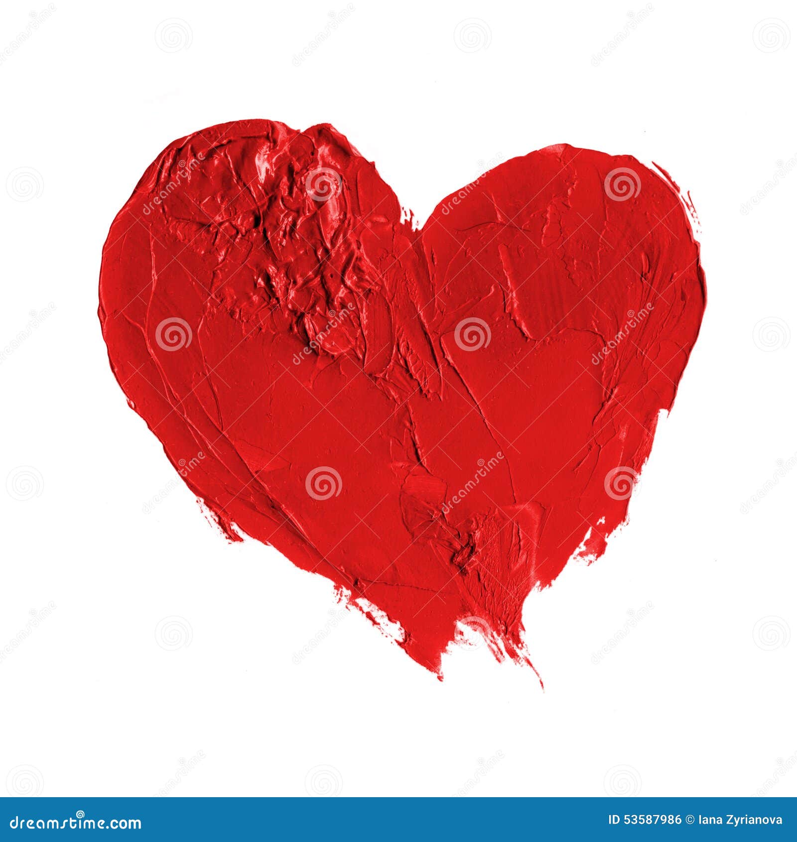 Hand drawn painted heart stock illustration. Illustration of heart ...