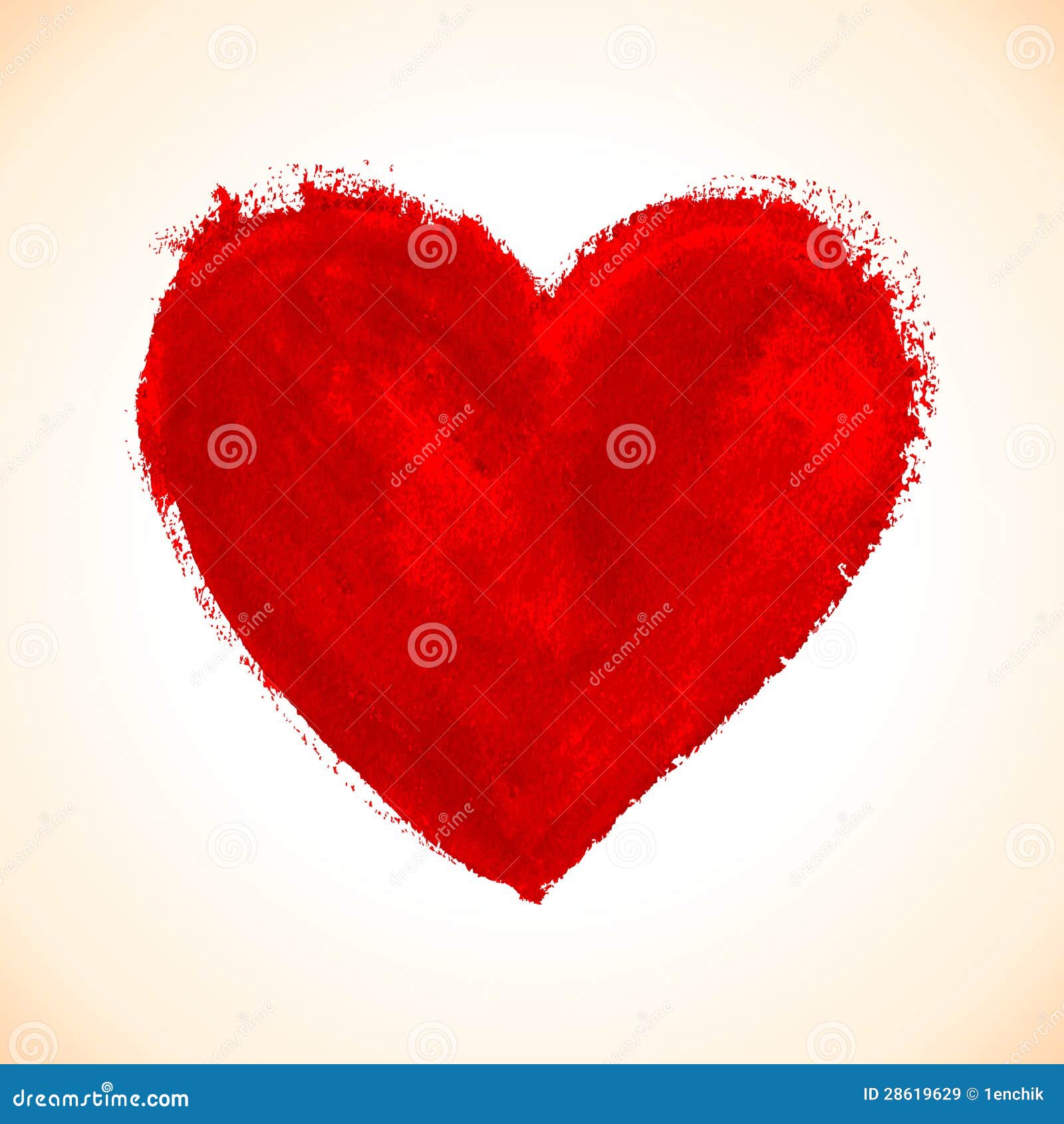 Hand-drawn Painted Red Heart Stock Vector - Illustration of isolated ...