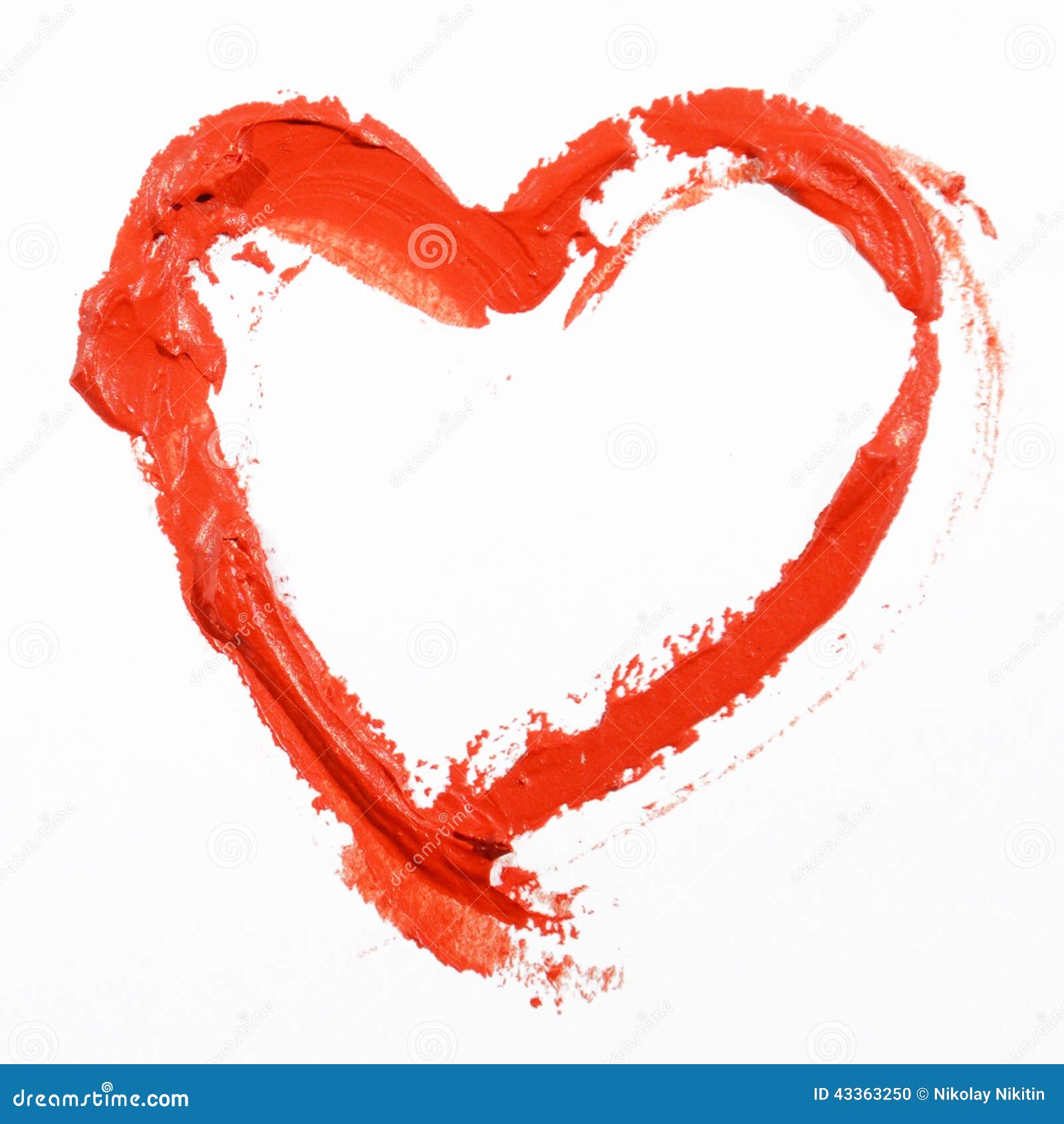 Hand-drawn Painted Red Heart Stock Photo - Image of drawing, amour ...