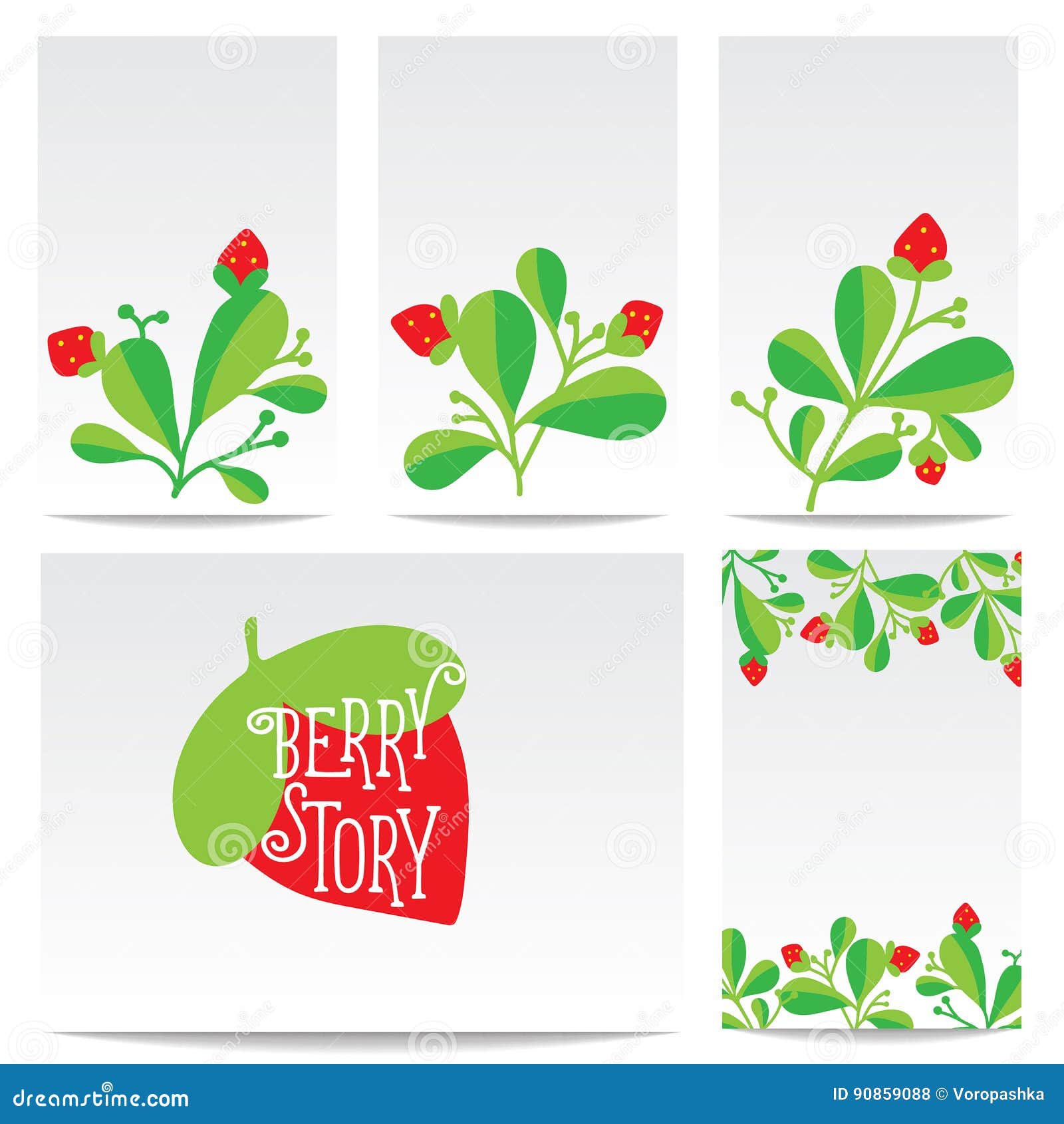 Hand Drawn Painting Berry on White Background. Stock Vector ...