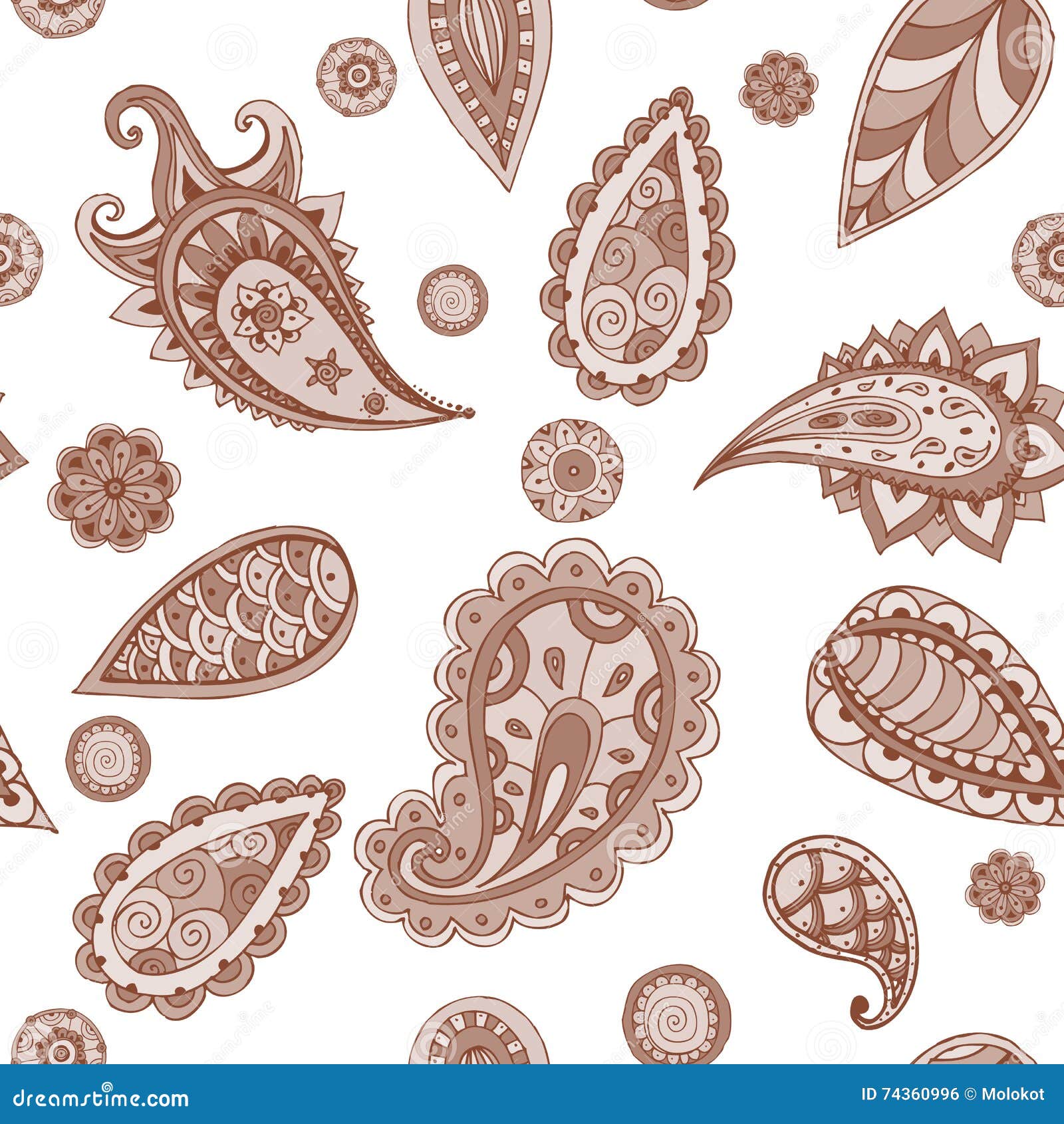 Hand Drawn Paisley Design stock vector. Illustration of line - 74360996