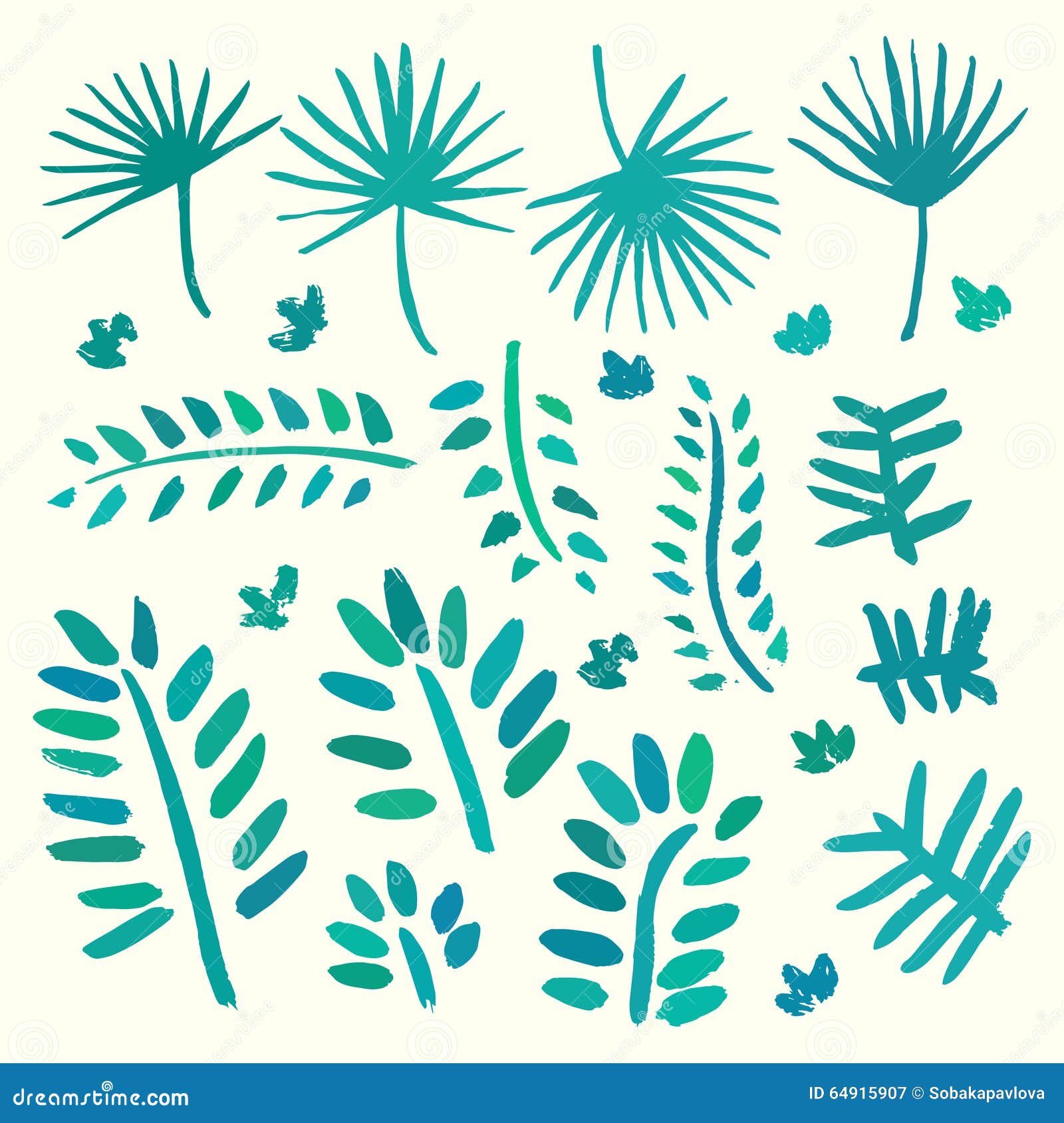 Hand Drawn Palm Tree Leaves Set Stock Illustration - Illustration of ... Hand Drawn Palm Tree Leaves Set Stock Illustration - Illustration of ...