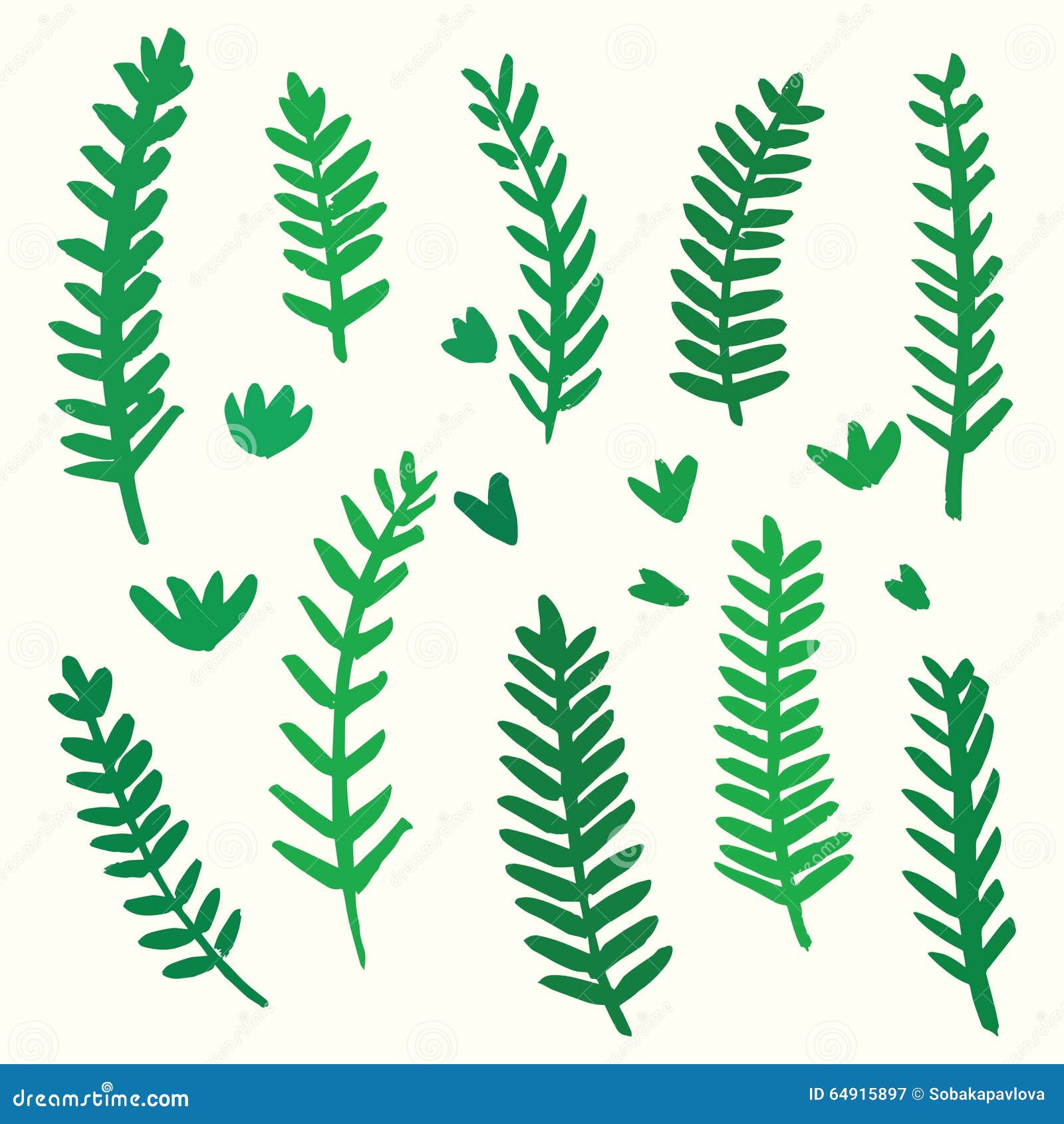 Hand Drawn Palm Tree Leaves Set Stock Vector - Illustration of organic ... Hand Drawn Palm Tree Leaves Set Stock Vector - Illustration of organic ...