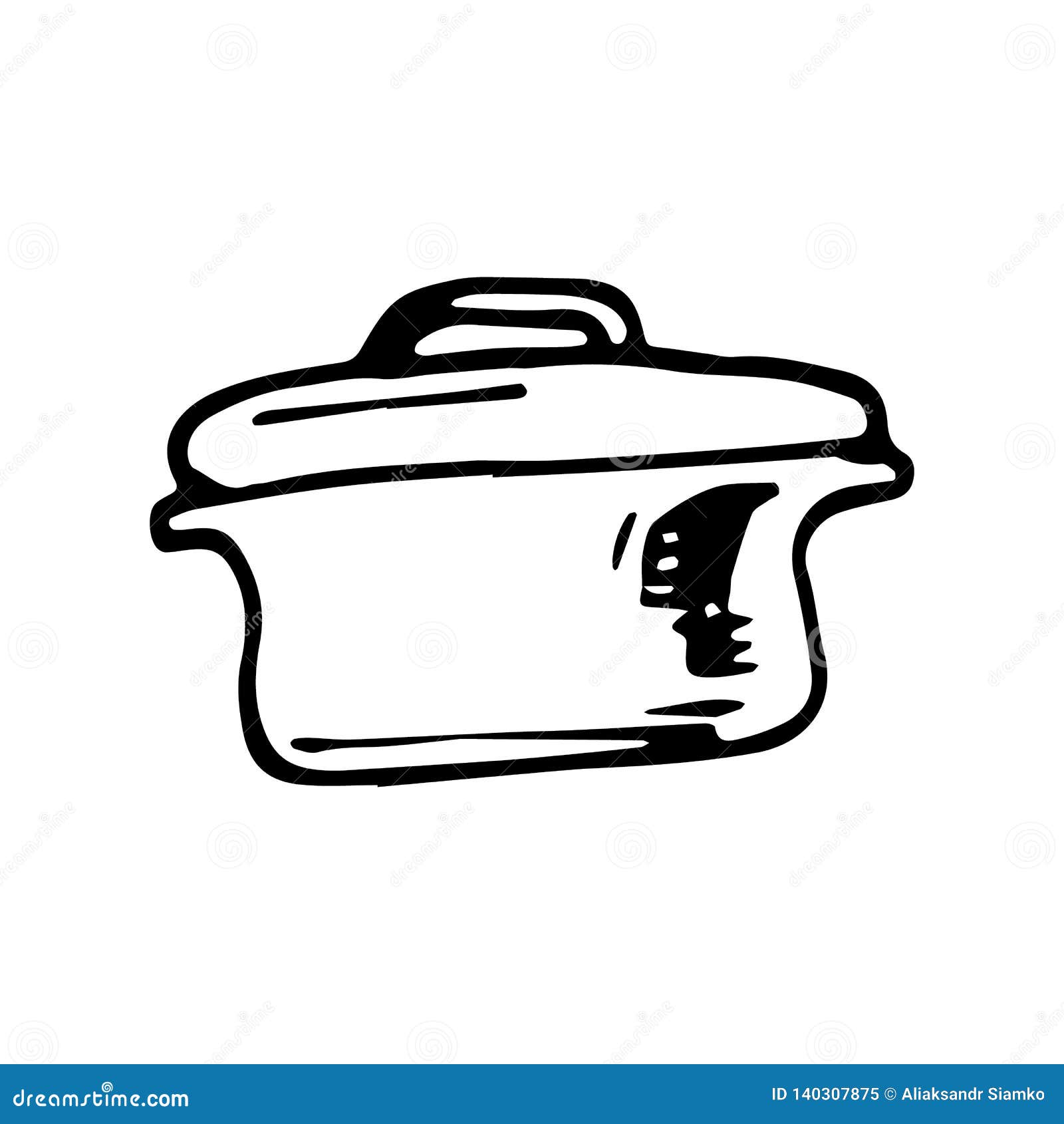 Hand Drawn Pan Doodle. Sketch Style Icon. Decoration Element. Isolated ...