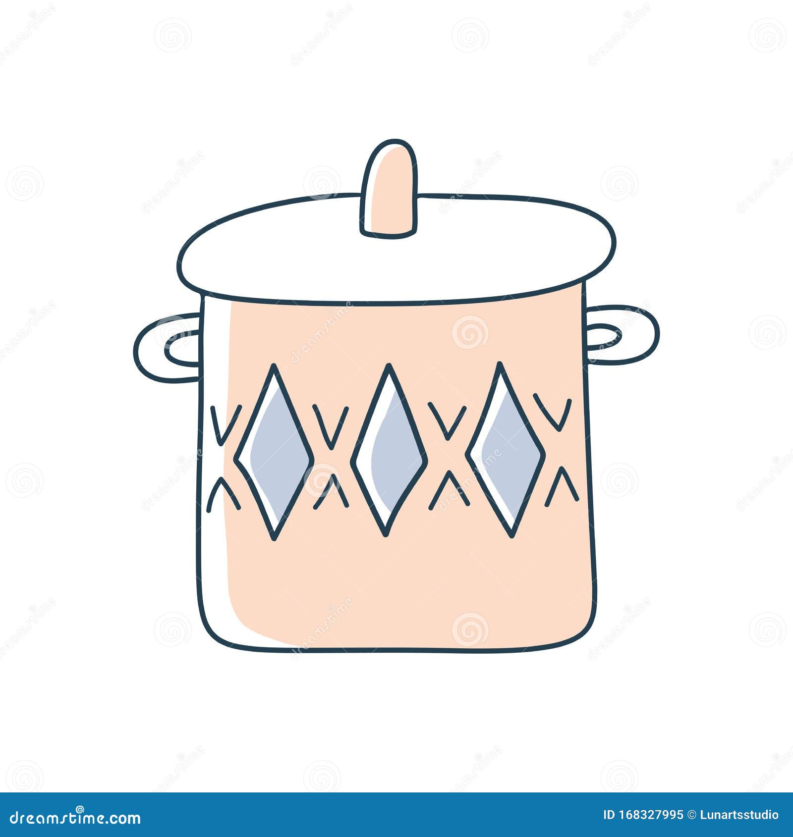 Hand Drawn Pan Doodle Vector Stock Icon in Flat Style. Decoration ...