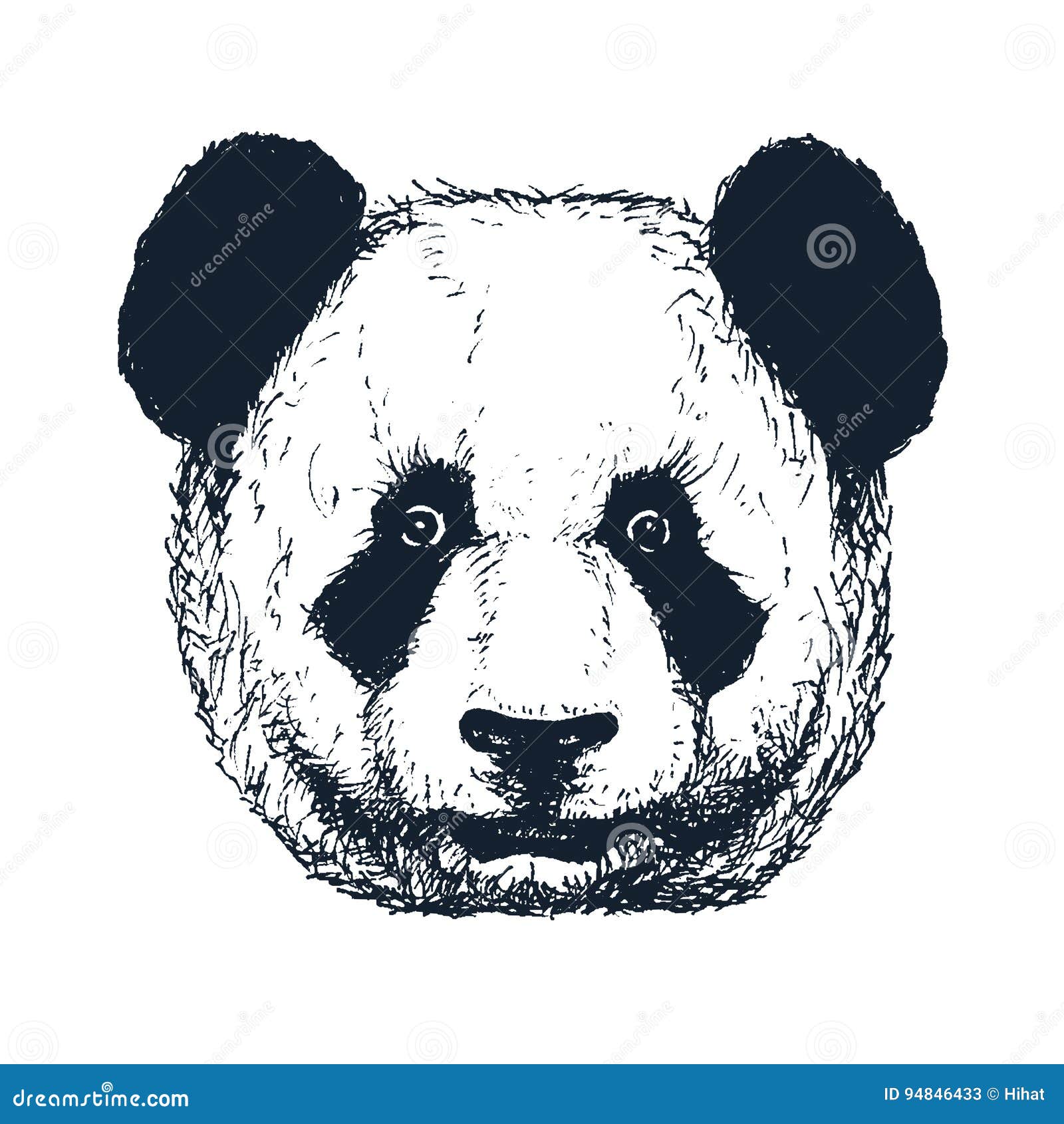 Hand drawn panda stock illustration. Illustration of hand - 94846433