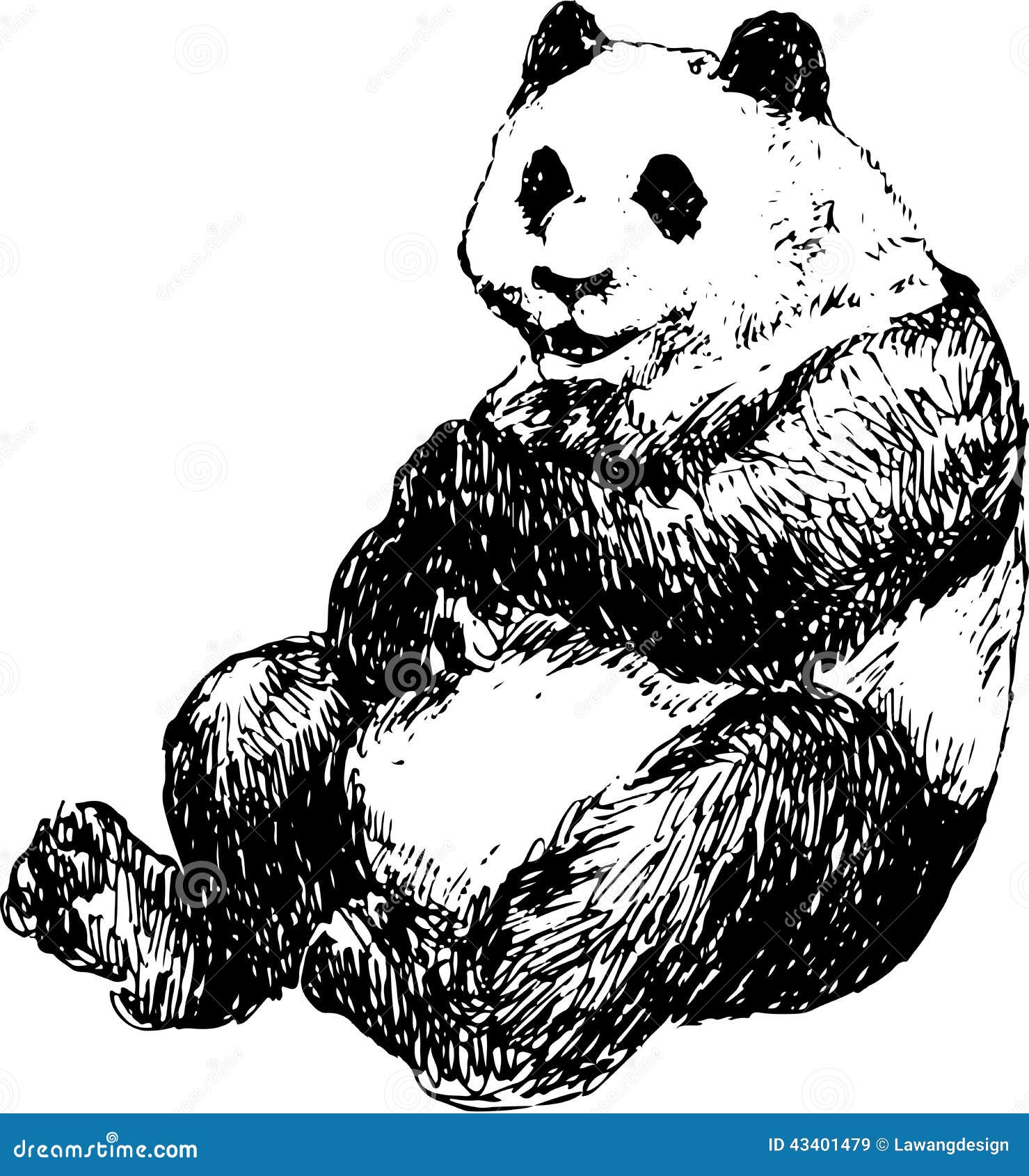 Hand drawn panda stock vector. Illustration of animal - 43401479