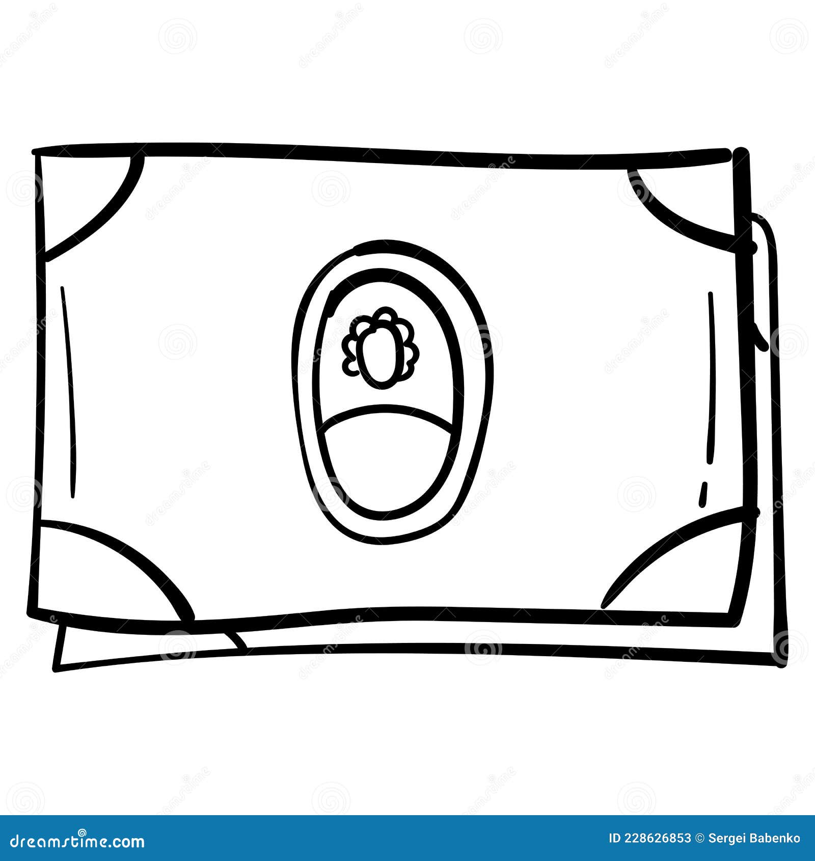 Hand Drawn Paper Money Icon in Doodle Style Isolated Stock Vector ...