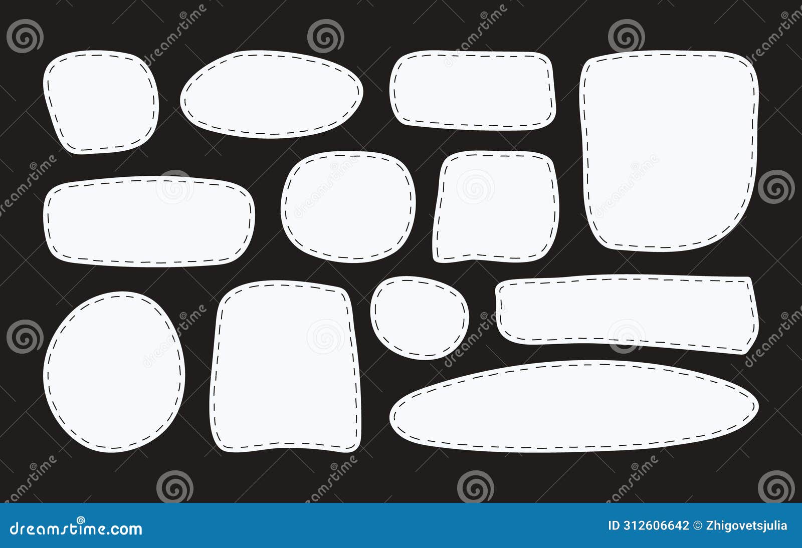 Hand Drawn Paper Quote Frame Set. Empty Speech Box with Decoration ...