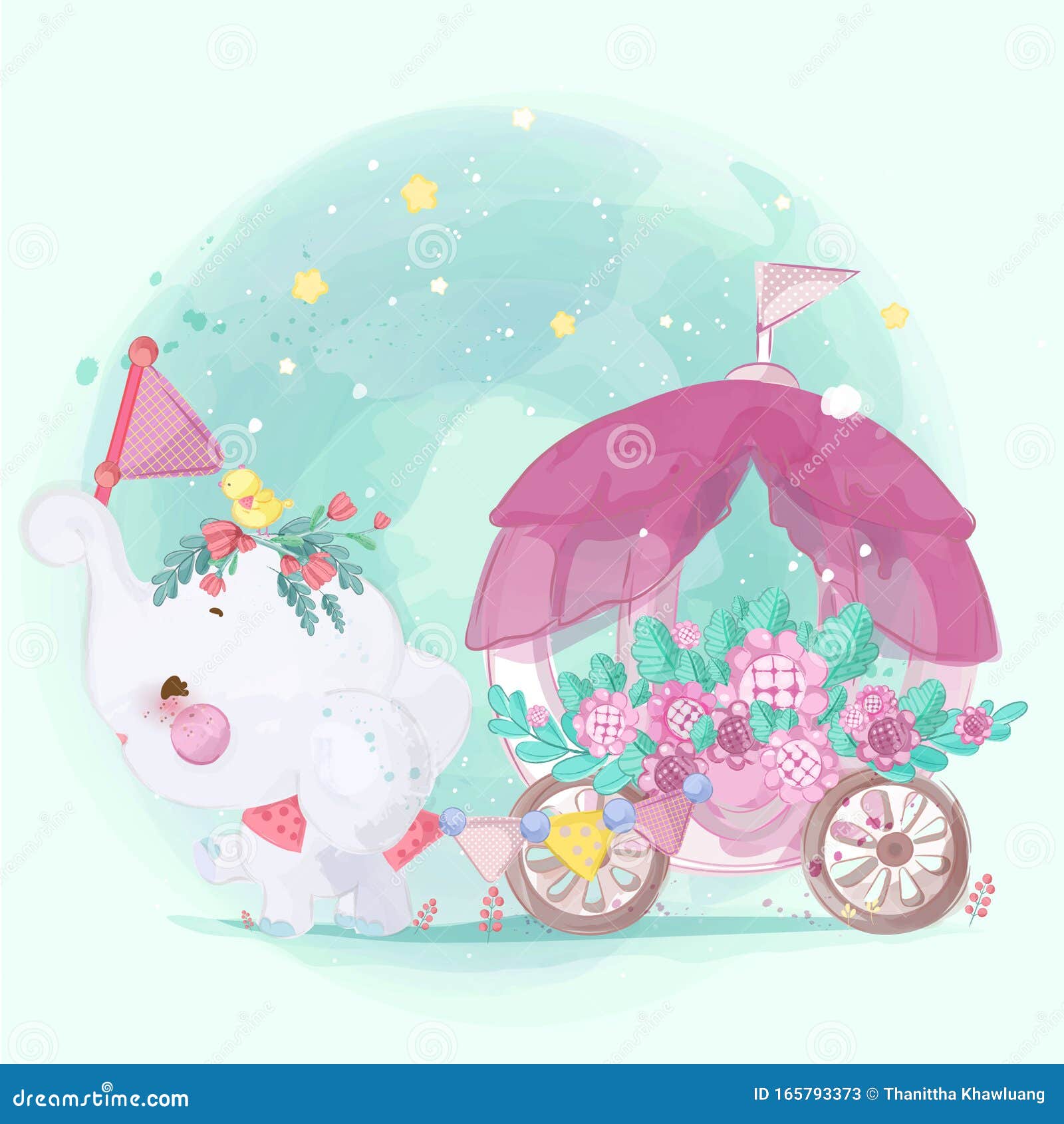 Hand Drawn Parade the Cute Animals. Vector Illustration Stock ...