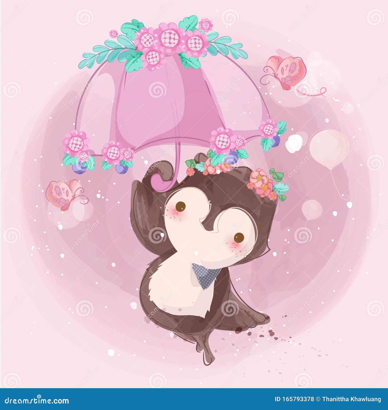 Hand Drawn Parade the Cute Animals. Vector Illustration Stock ...