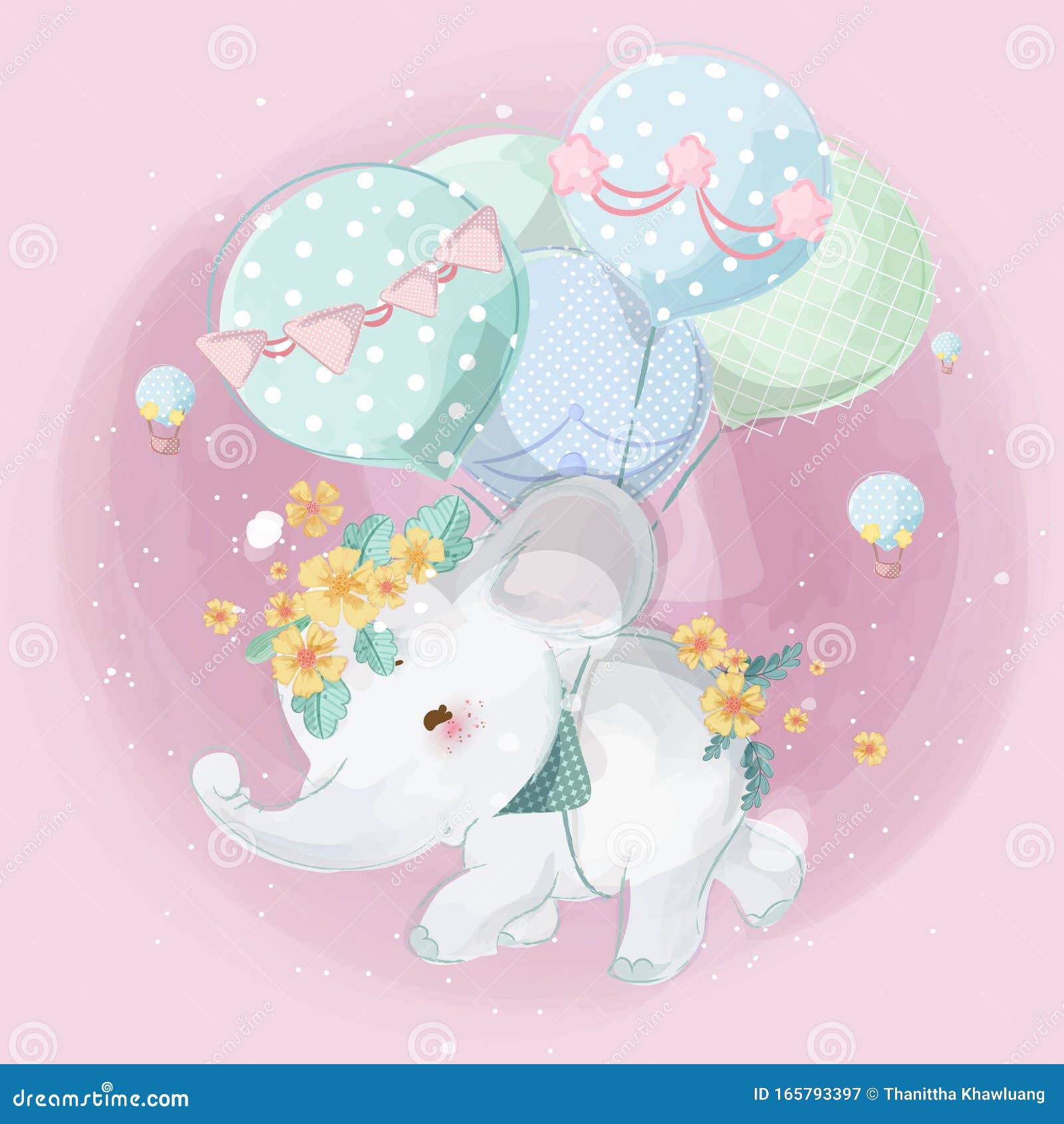 Hand Drawn Parade the Cute Animals. Vector Illustration Stock ...