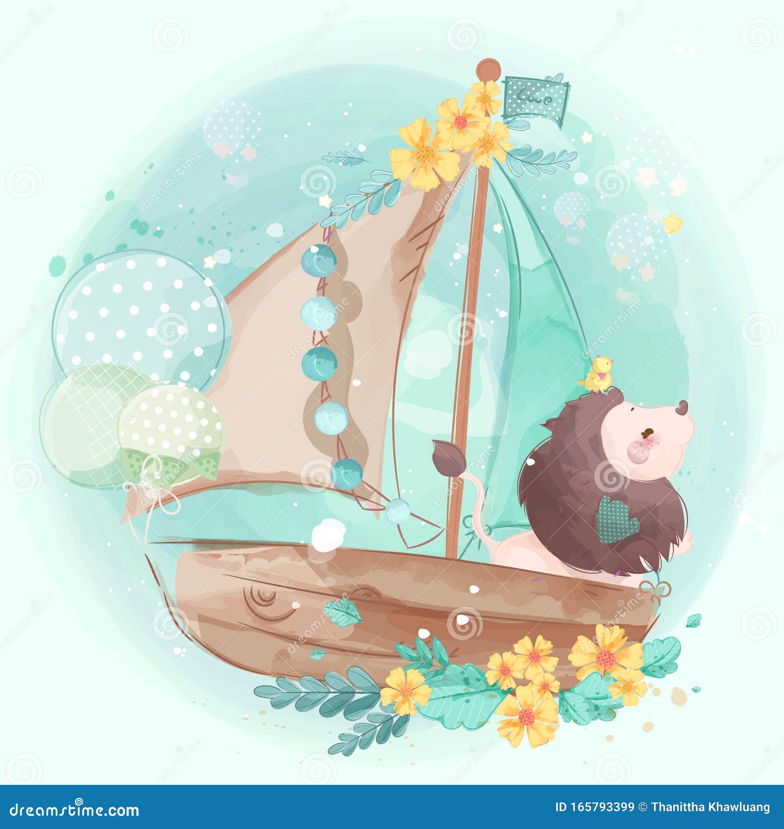 Hand Drawn Parade the Cute Animals. Vector Illustration Stock ...