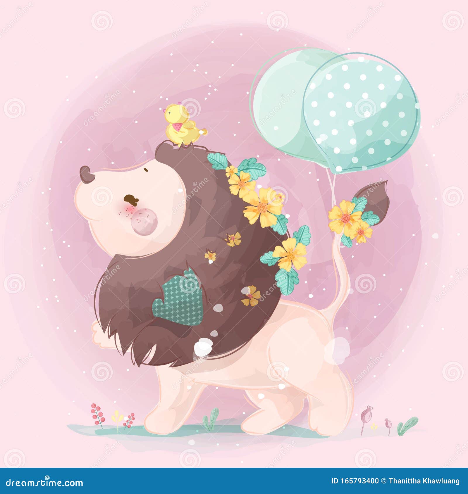 Hand Drawn Parade the Cute Animals. Vector Illustration Stock ...