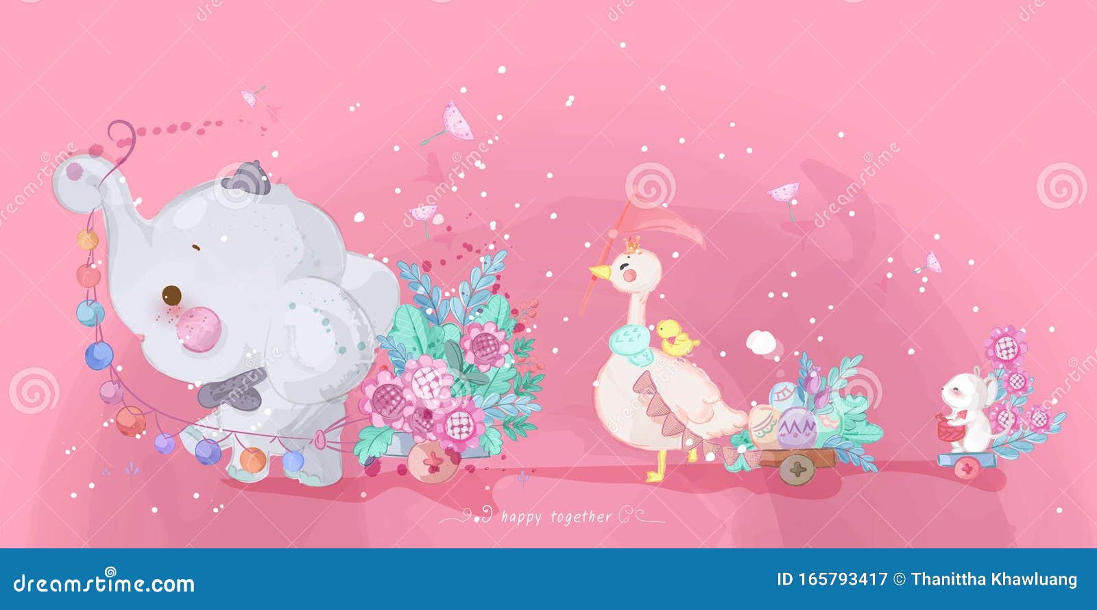 Hand Drawn Parade Doodle Animals. Vector Illustration Stock ...