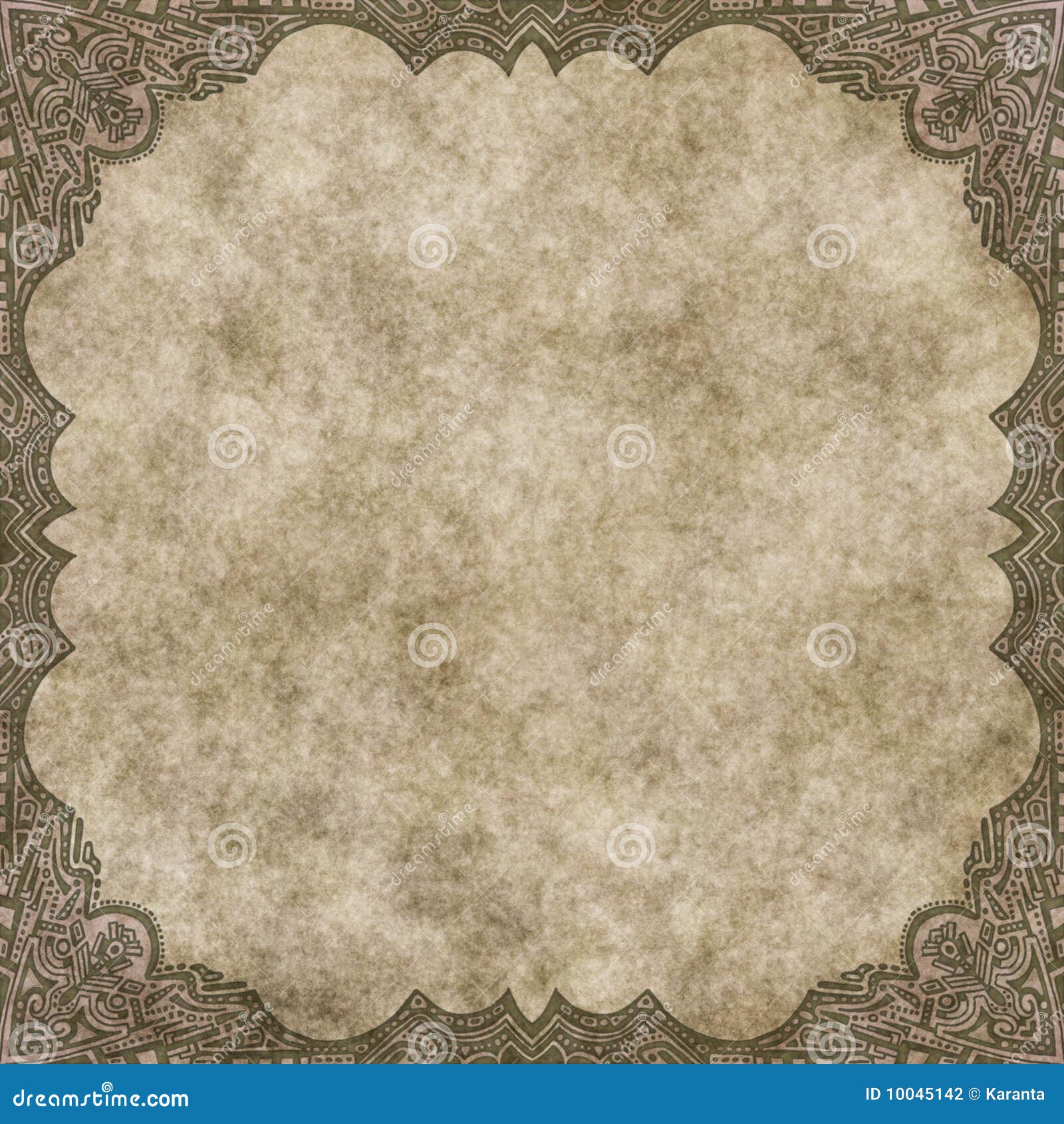 Hand Drawn Parchment With Decorative Border Stock Photography - Image ...