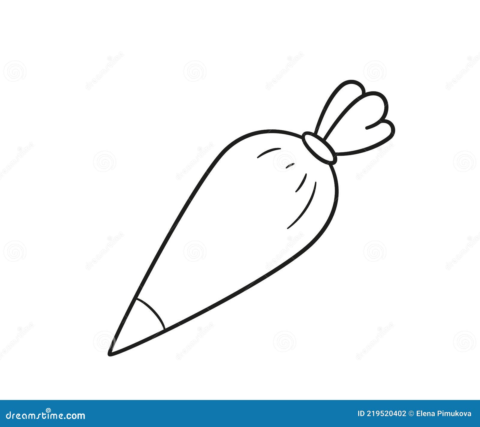 Hand Drawn Pastry Icing Bag with Nozzle. Baking Piping Bag Stock Vector ...
