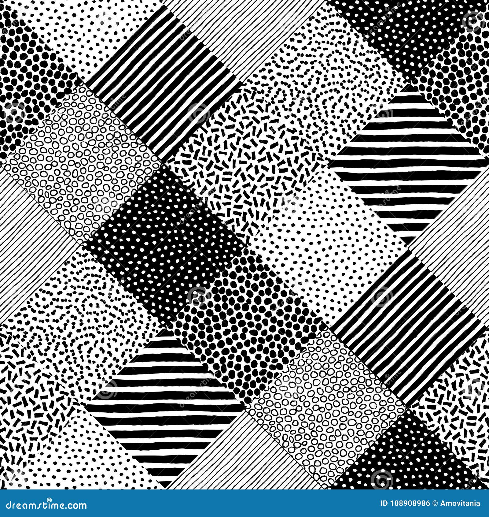 Hand Drawn Patchwork Pattern Stock Vector - Illustration of doodle ...