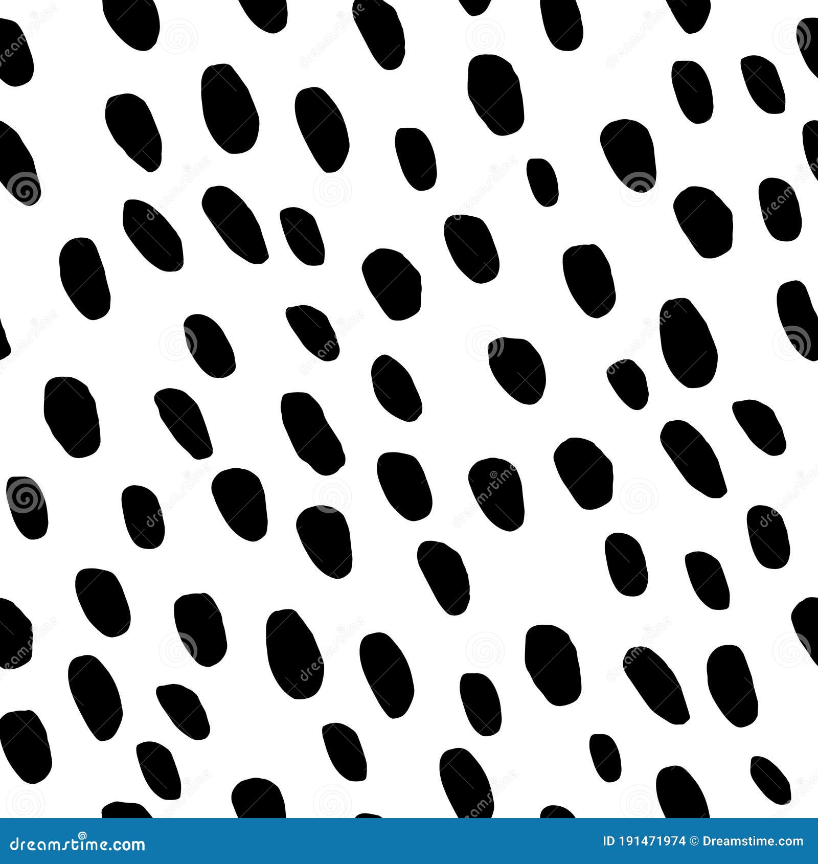 Hand-drawn Pattern Background with Black and White Dots and Spots. Hand ...