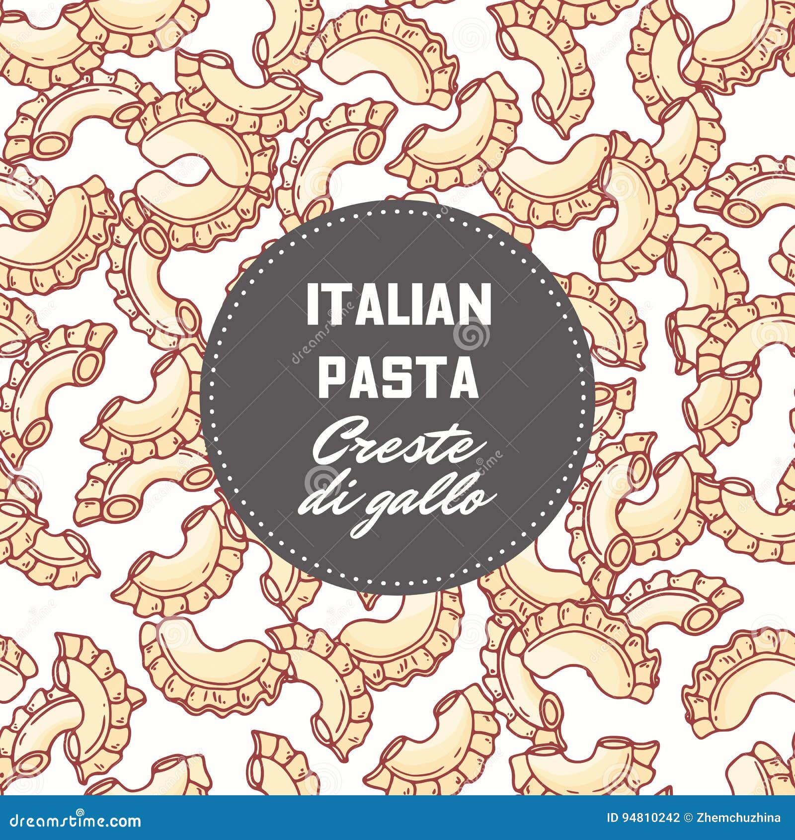 Creste Di Gallo Pasta Icon, Realistic Style Royalty-Free Cartoon ...