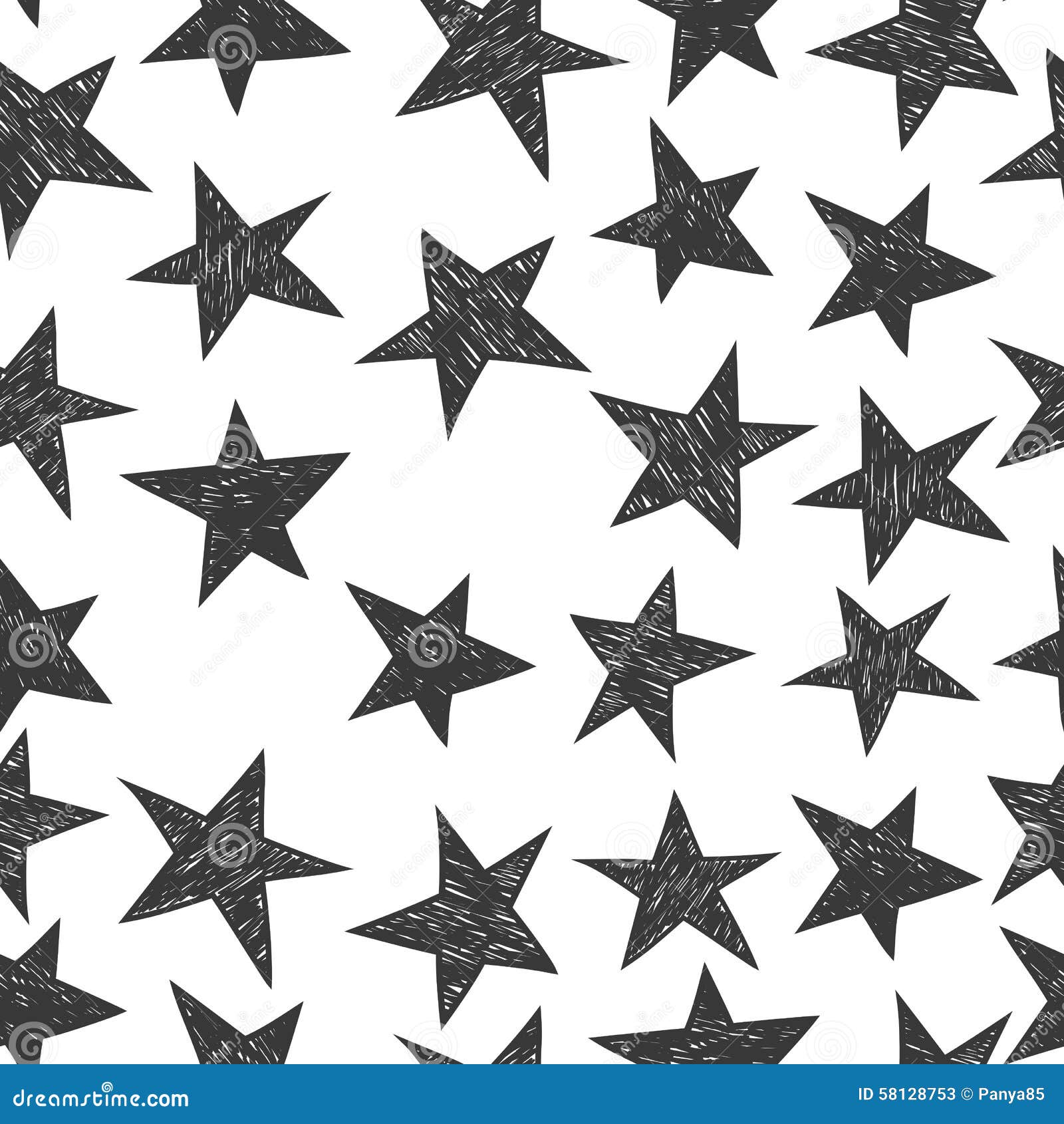 Hand Drawn Pattern from Stars Stock Vector - Illustration of backdrop ...