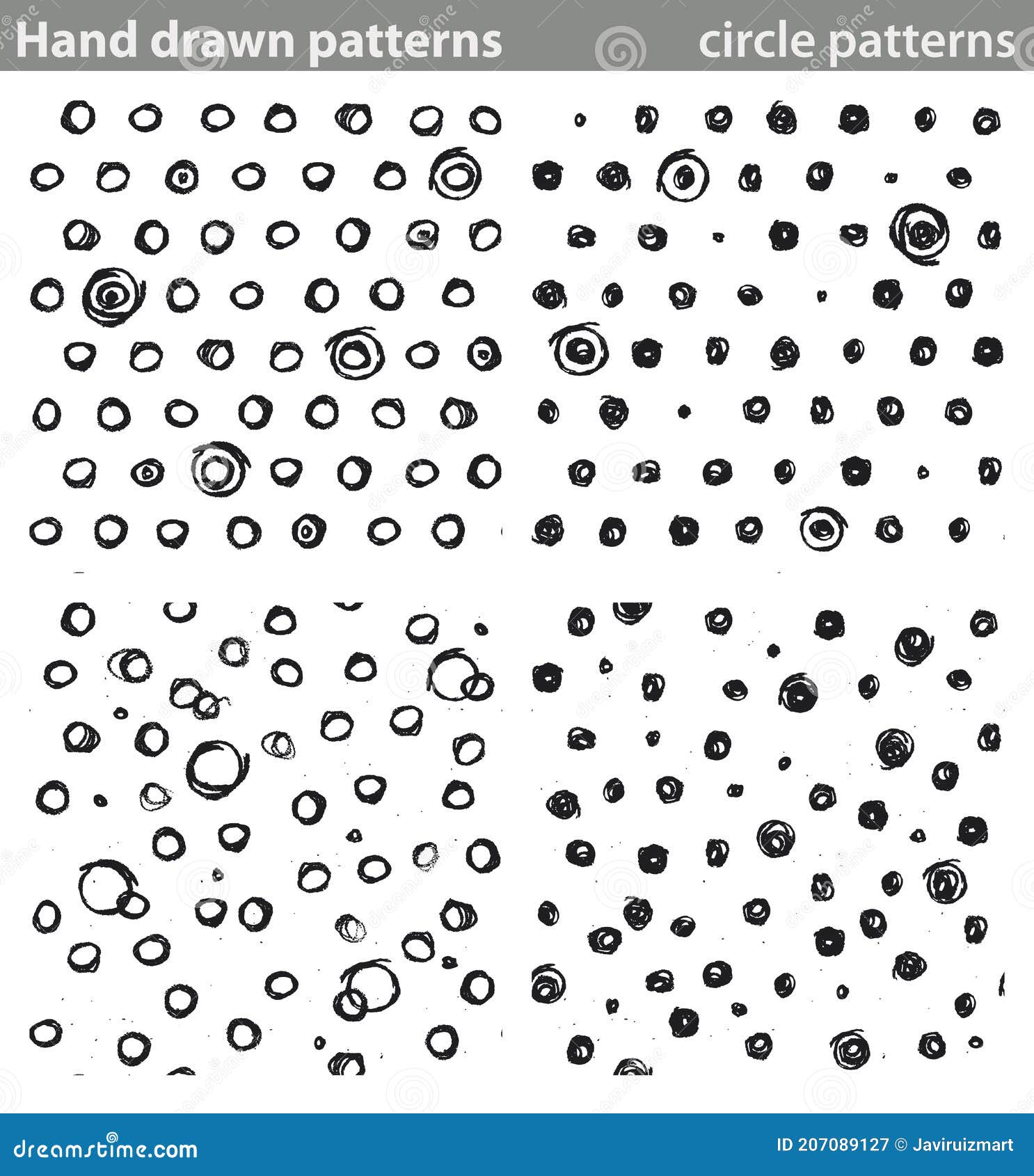Hand Drawn Patterns, Circle Patterns Stock Vector - Illustration of ...