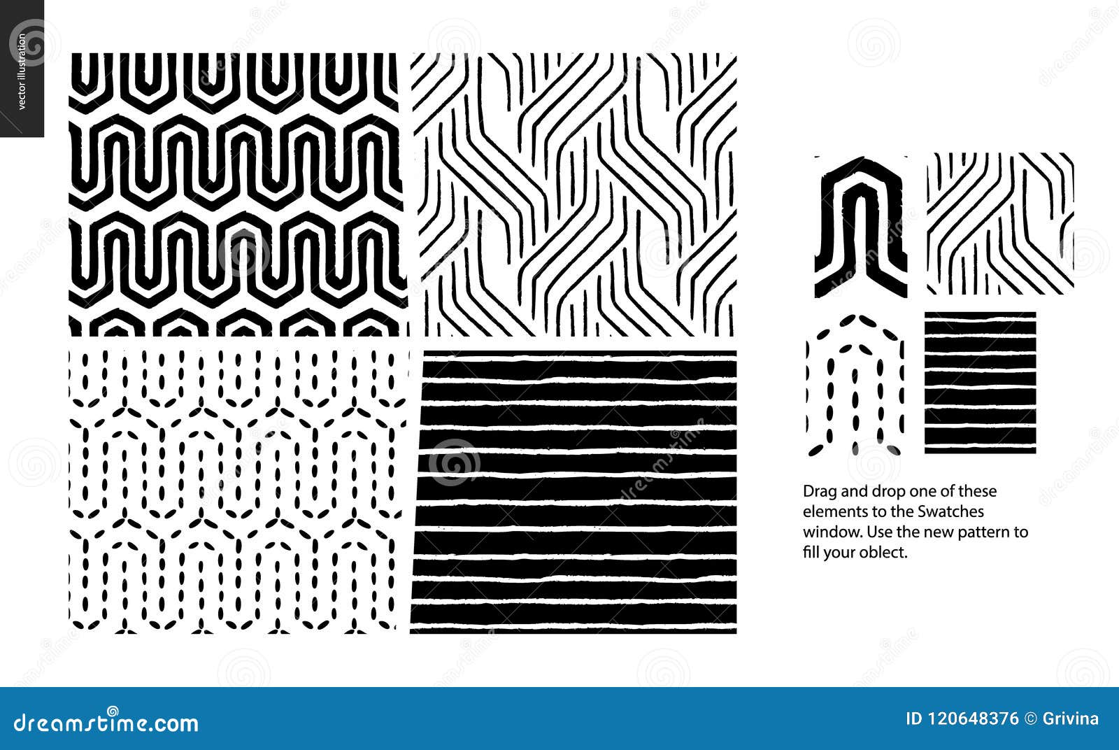 Hand Drawn Patterns - Pieces Stock Vector - Illustration of drawn ...