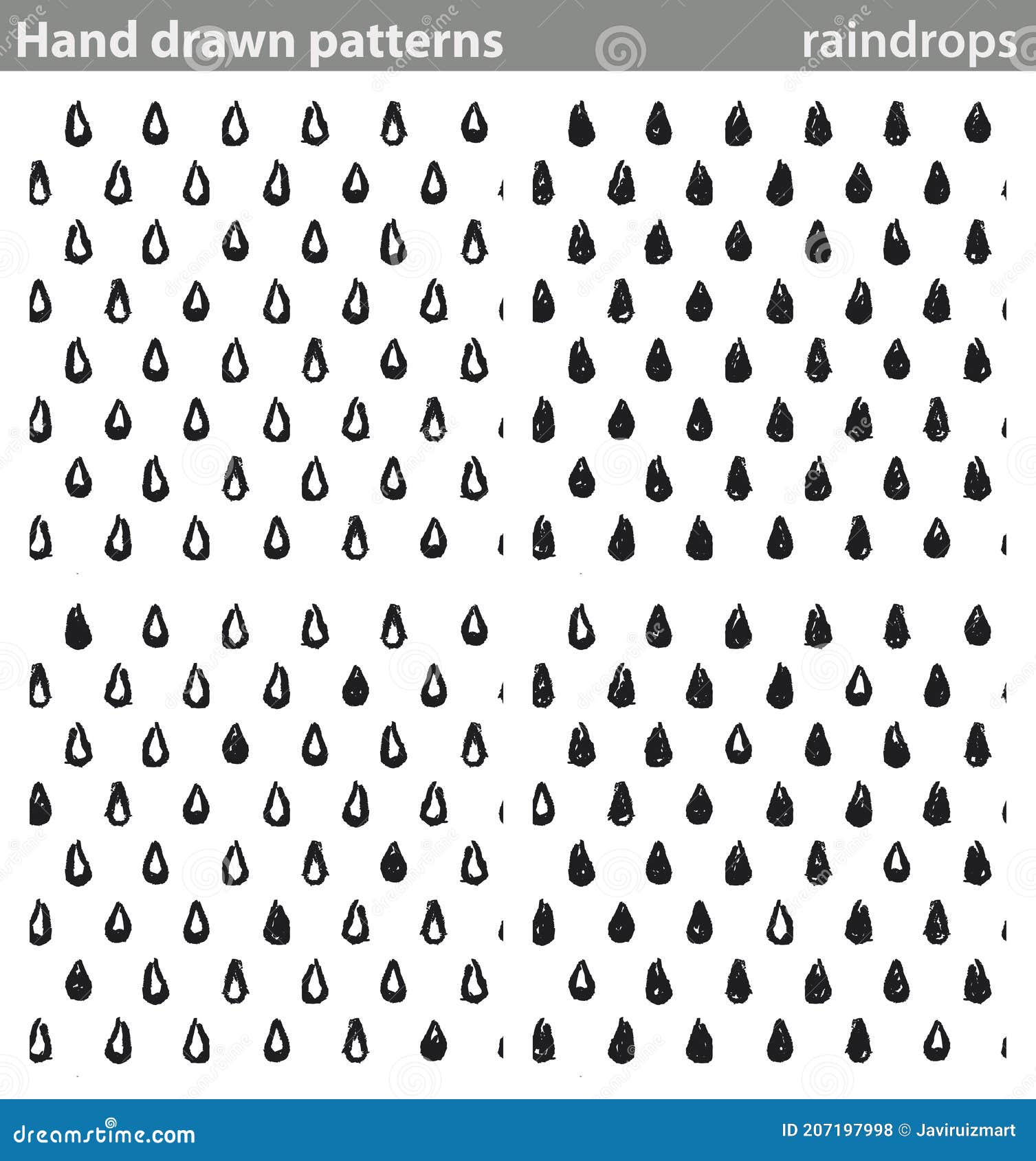 Hand Drawn Patterns, Raindrop Stock Vector - Illustration of drawing ...