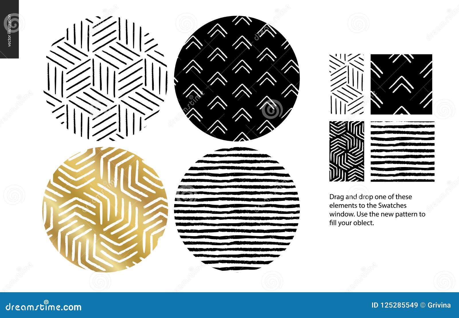 Hand Drawn Patterns - Rounded Stock Vector - Illustration of element ...