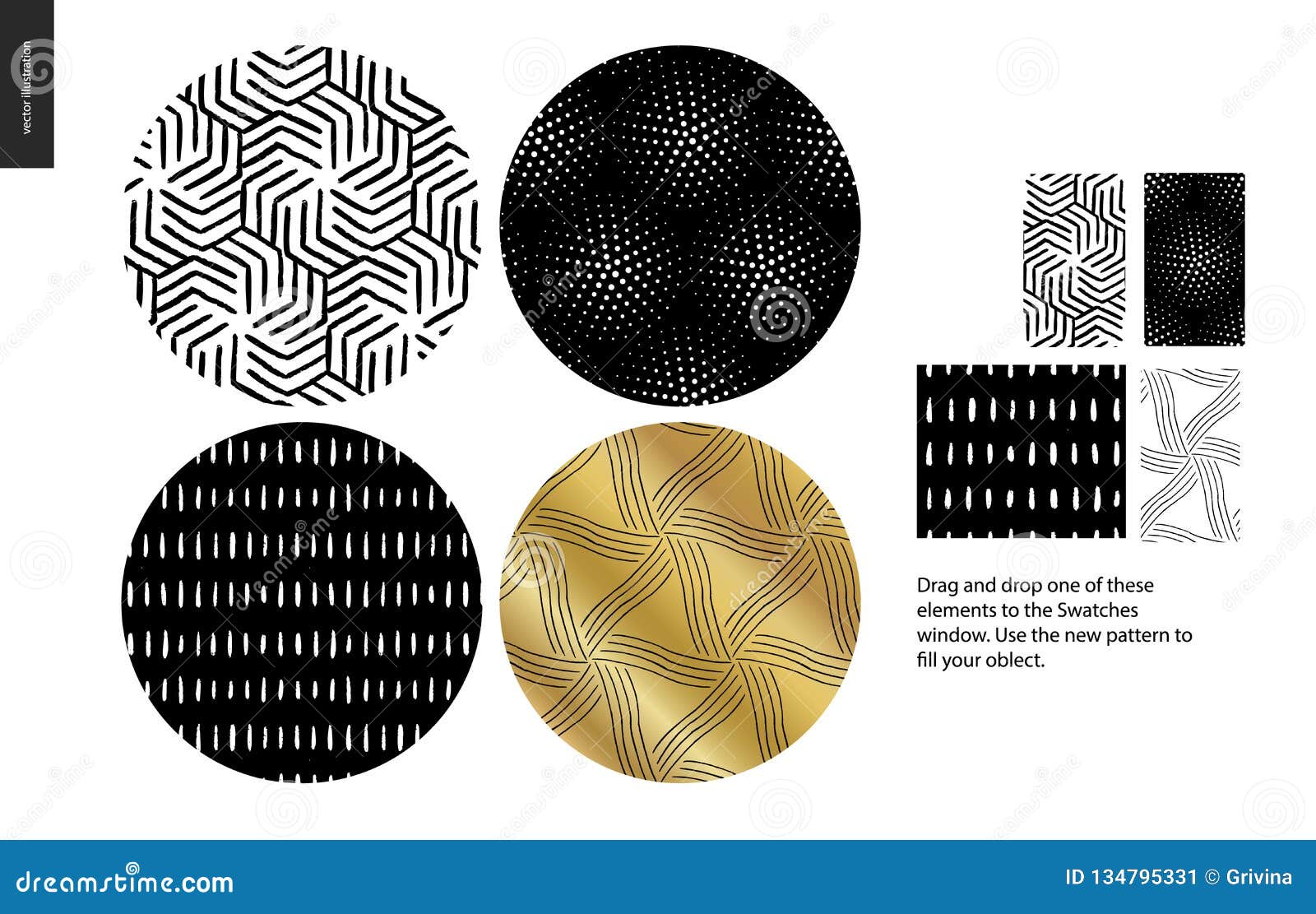 Hand Drawn Patterns - Rounded Stock Vector - Illustration of paint ...