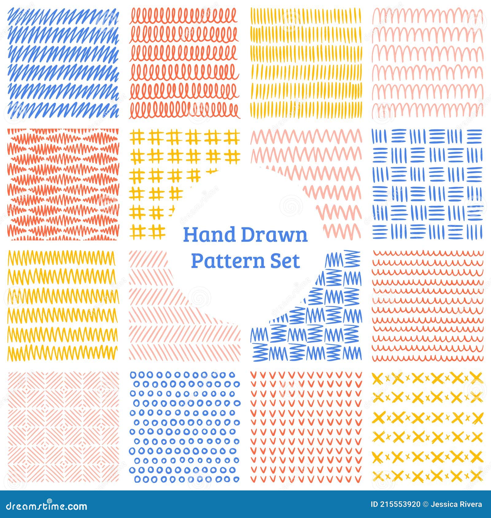 16 Hand Drawn Patterns stock vector. Illustration of cross - 215553920