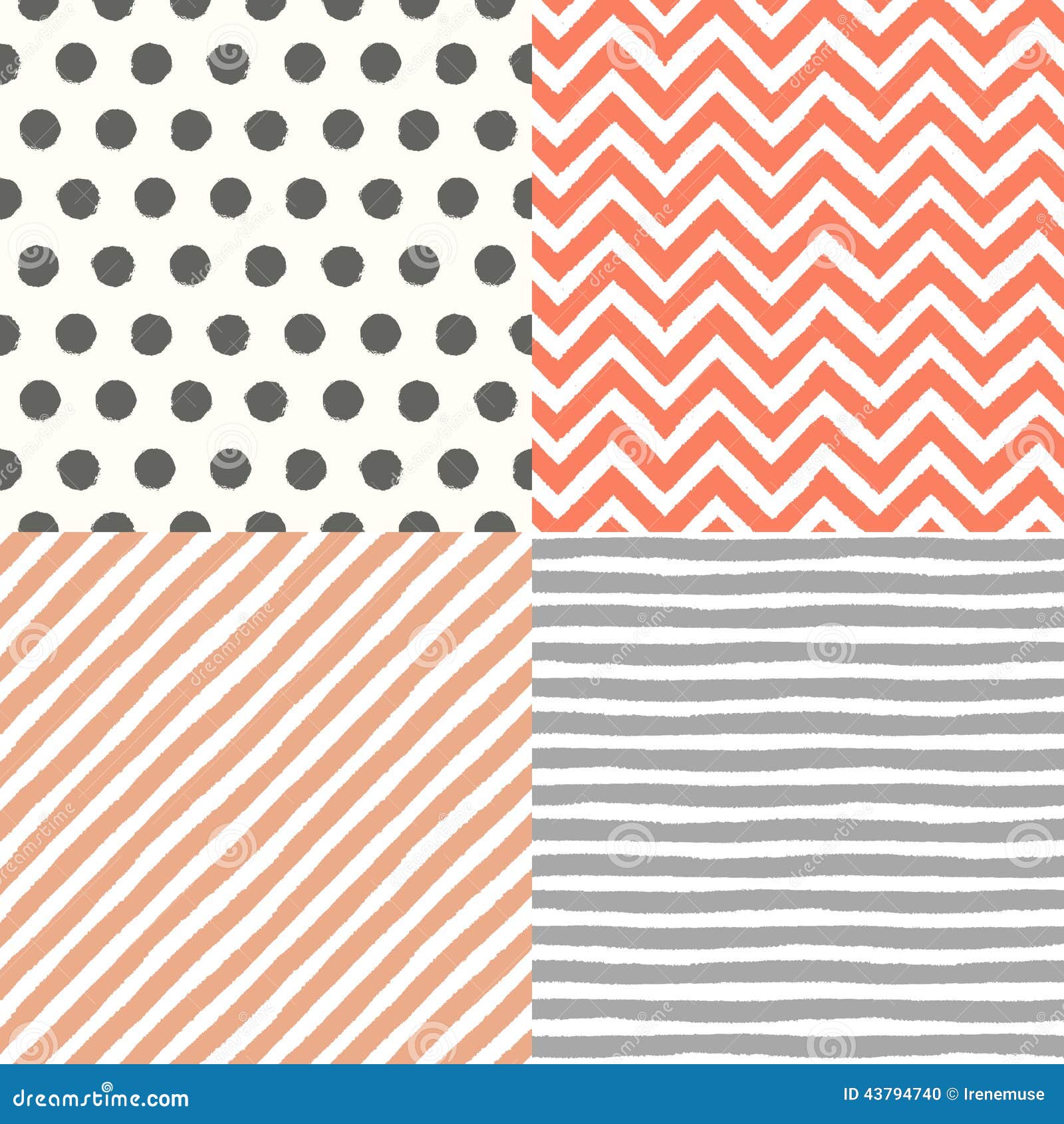 4 hand drawn patterns set stock vector. Illustration of scrapbook ...