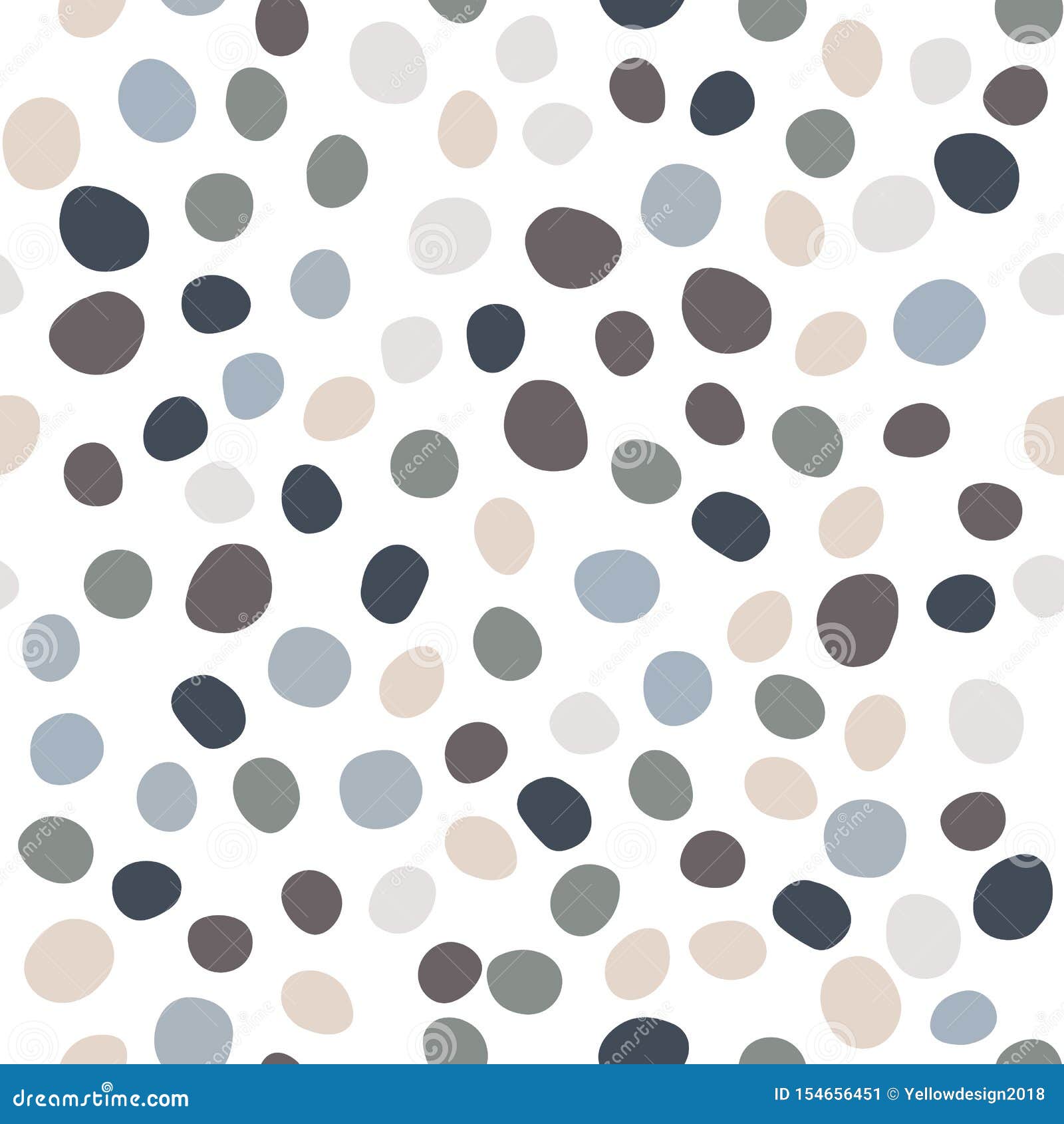Hand Drawn Pebble Seamless Pattern on White Background Stock ...