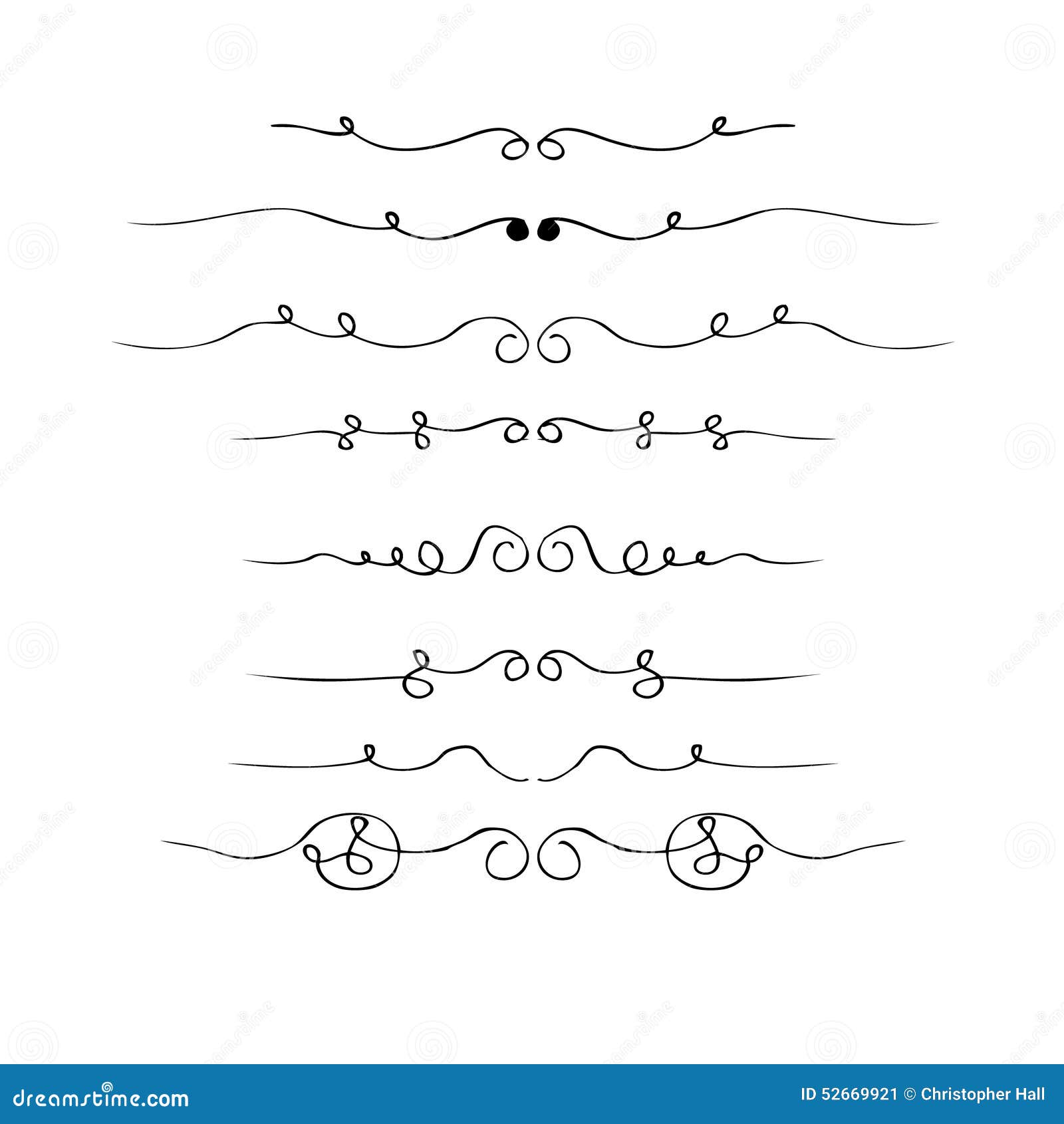 Hand Drawn Pen and Ink Style Illustration of Different Borders Stock ...