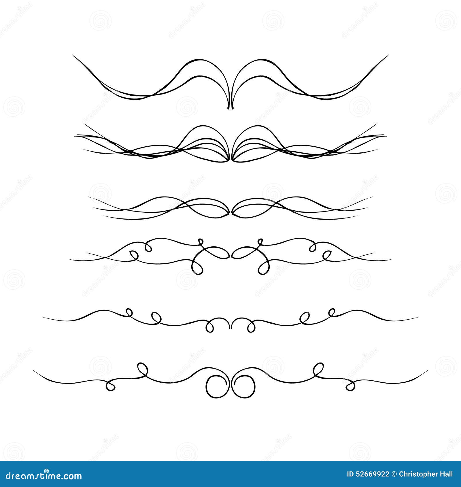 Hand Drawn Pen and Ink Style Illustration of Different Borders Stock ...