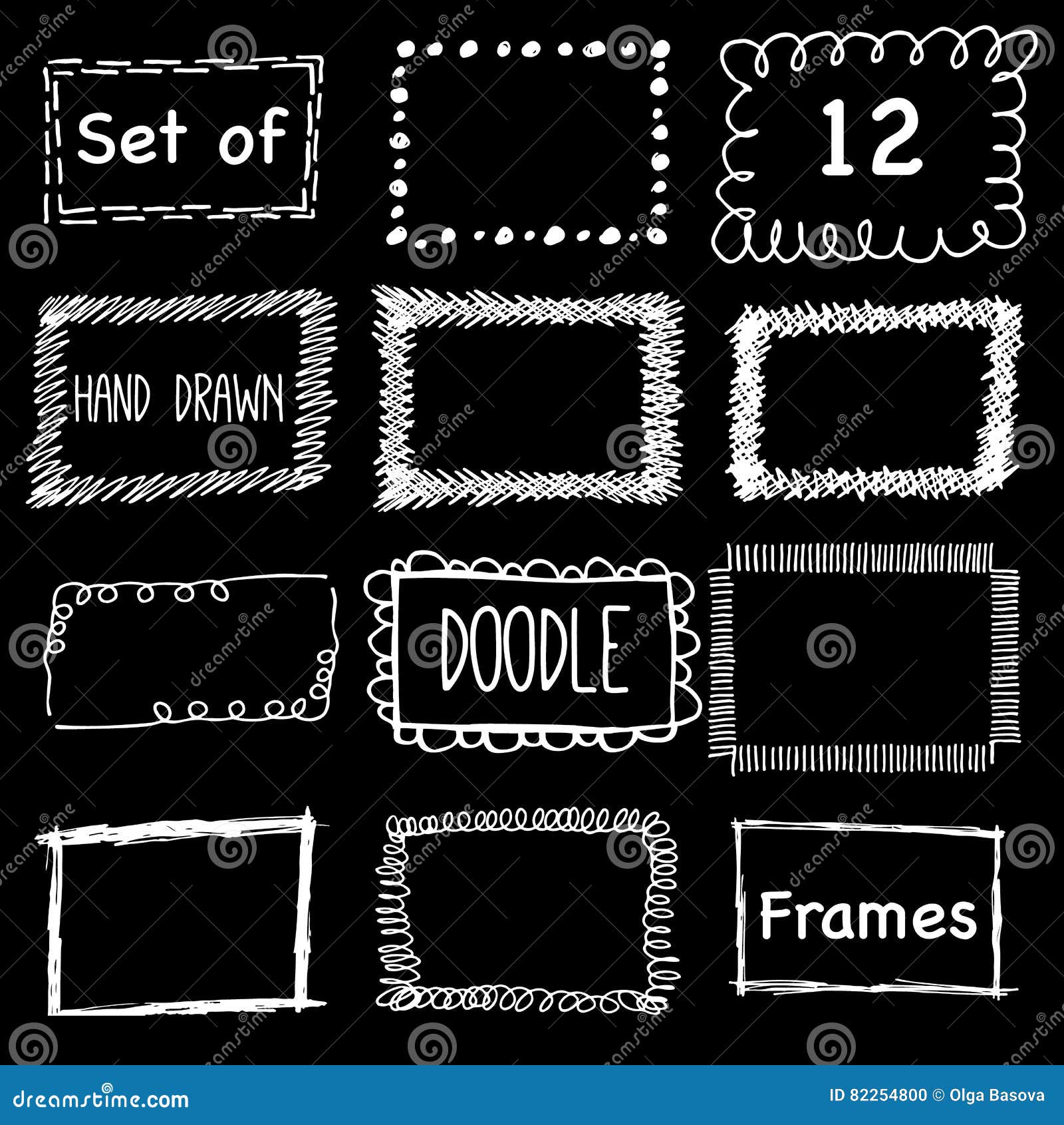 Hand Drawn Pencil Doodle Frame. Sketch Design Concept. Stock Vector ...