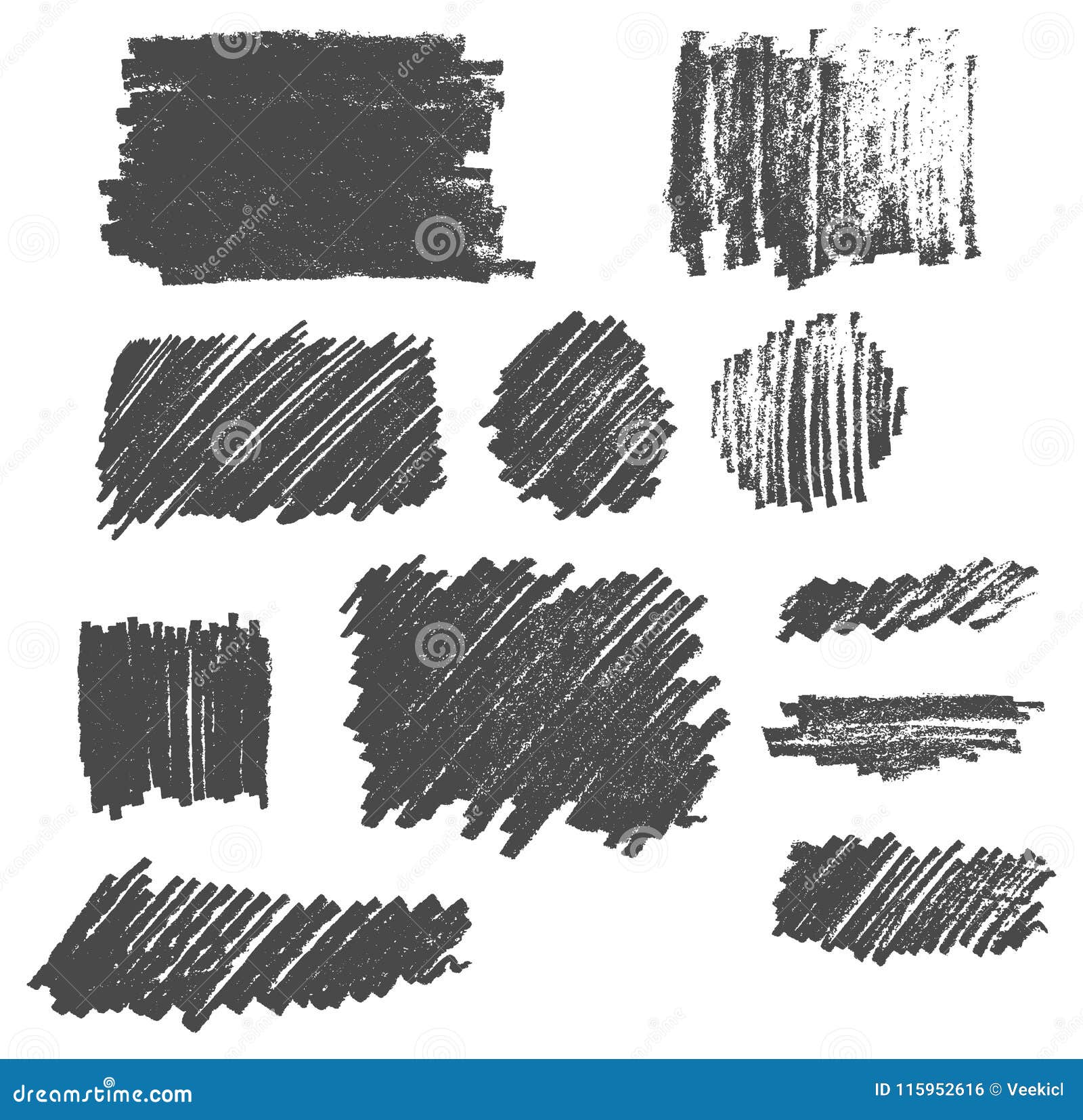 Hand Drawn Pencil Drawing Texture Scribble Set Eps10 Stock Illustration ...