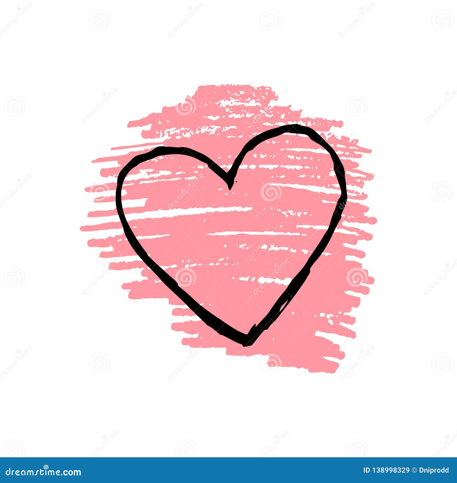Hand Drawn Pencil Scribble Hearts Stock Vector - Illustration of ...