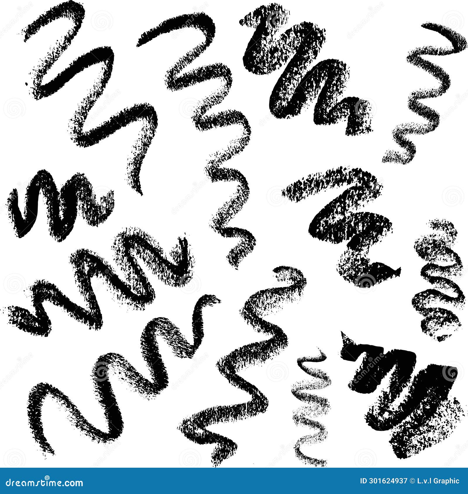 Hand Drawn Pencil Textures Pattern. Crayon Paint Scratch Lines and Dots ...