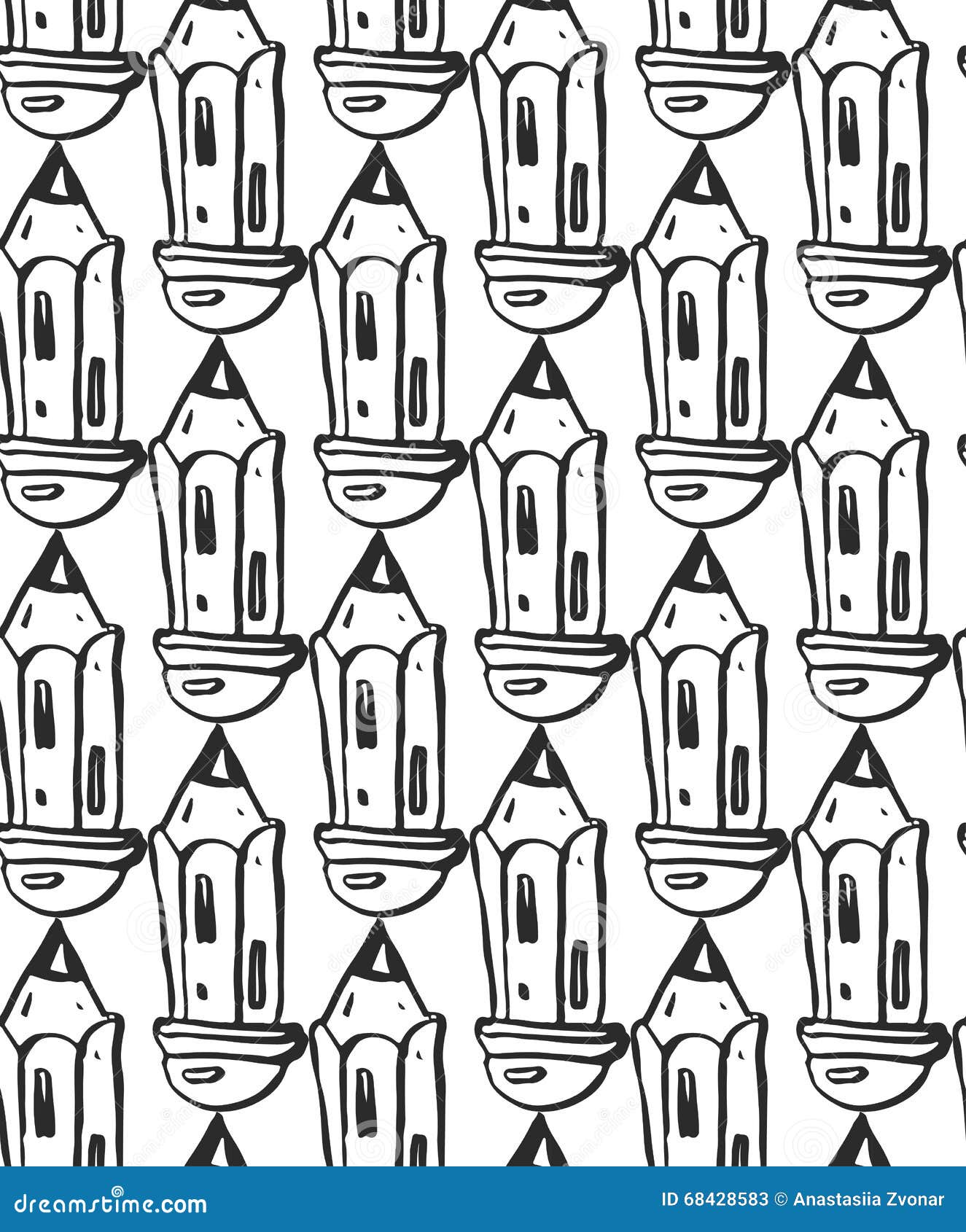 Hand Drawn Pencils. Seamless Pattern.Background Stock Vector ...