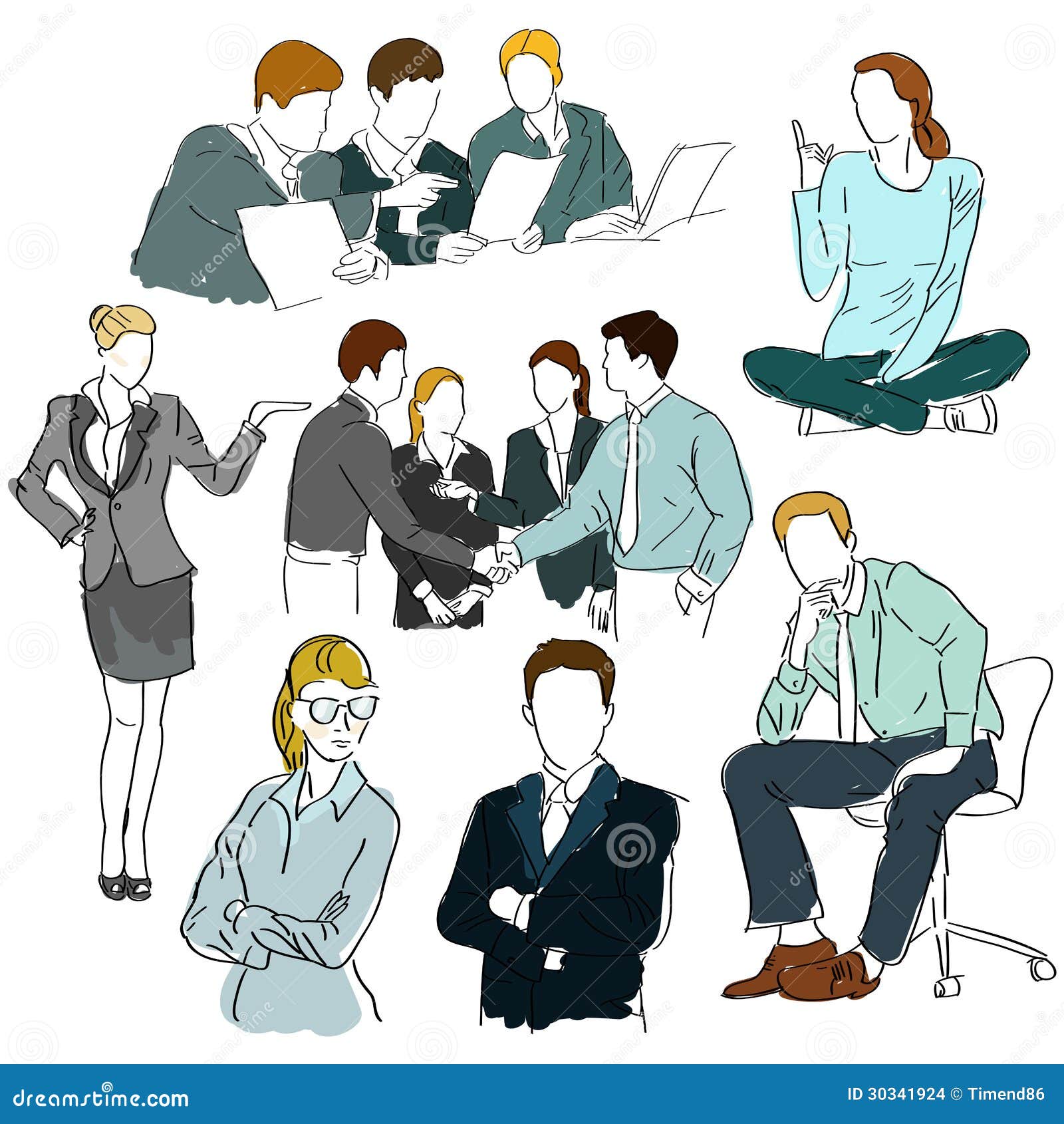 Hand drawn people stock vector. Illustration of isolated - 30341924