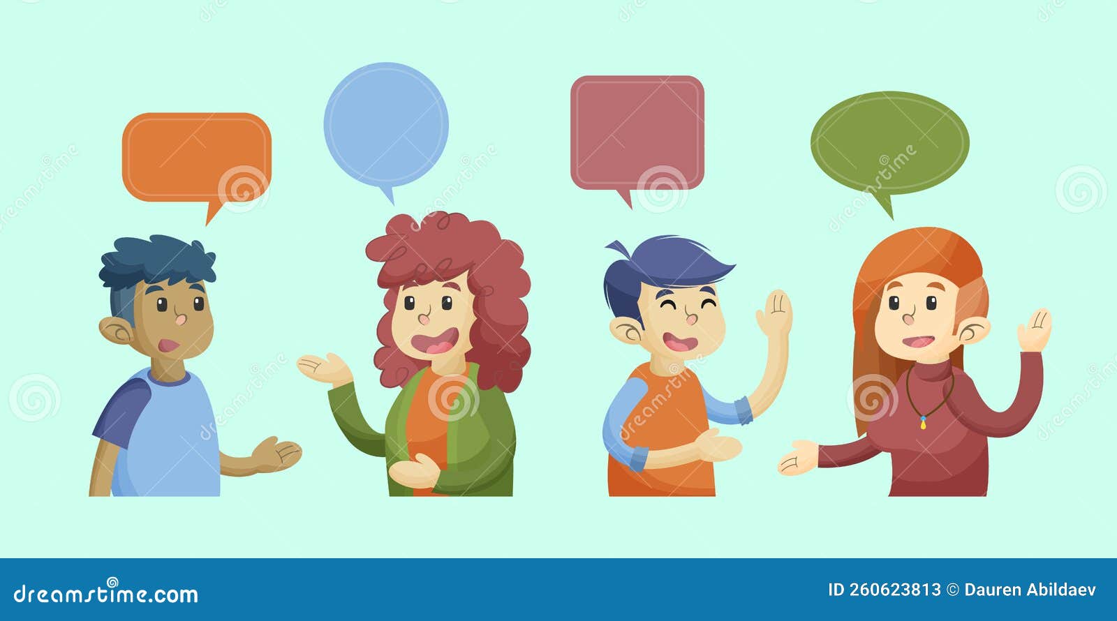 Hand Drawn People Chatting Vector Illustration. Stock Vector ...