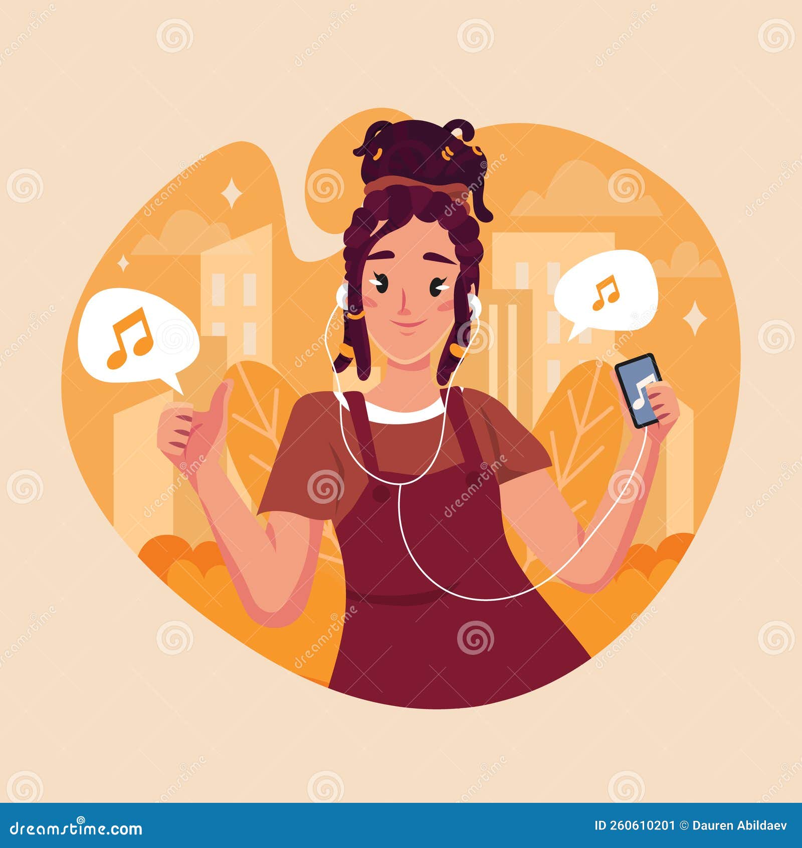 Hand Drawn People with Dreadlocks Vector Illustration. Stock Vector ...