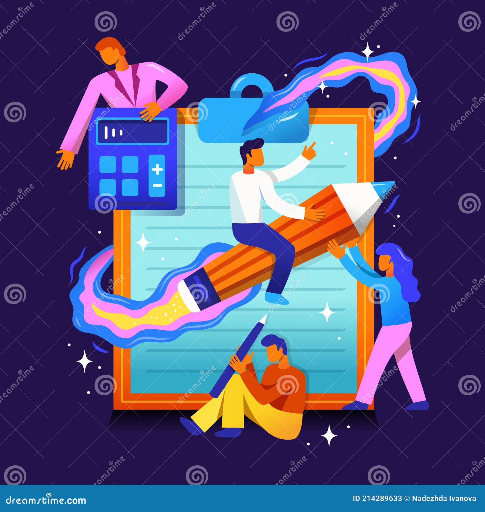 Hand Drawn People Starting a Business Project Illustrated Vector ...