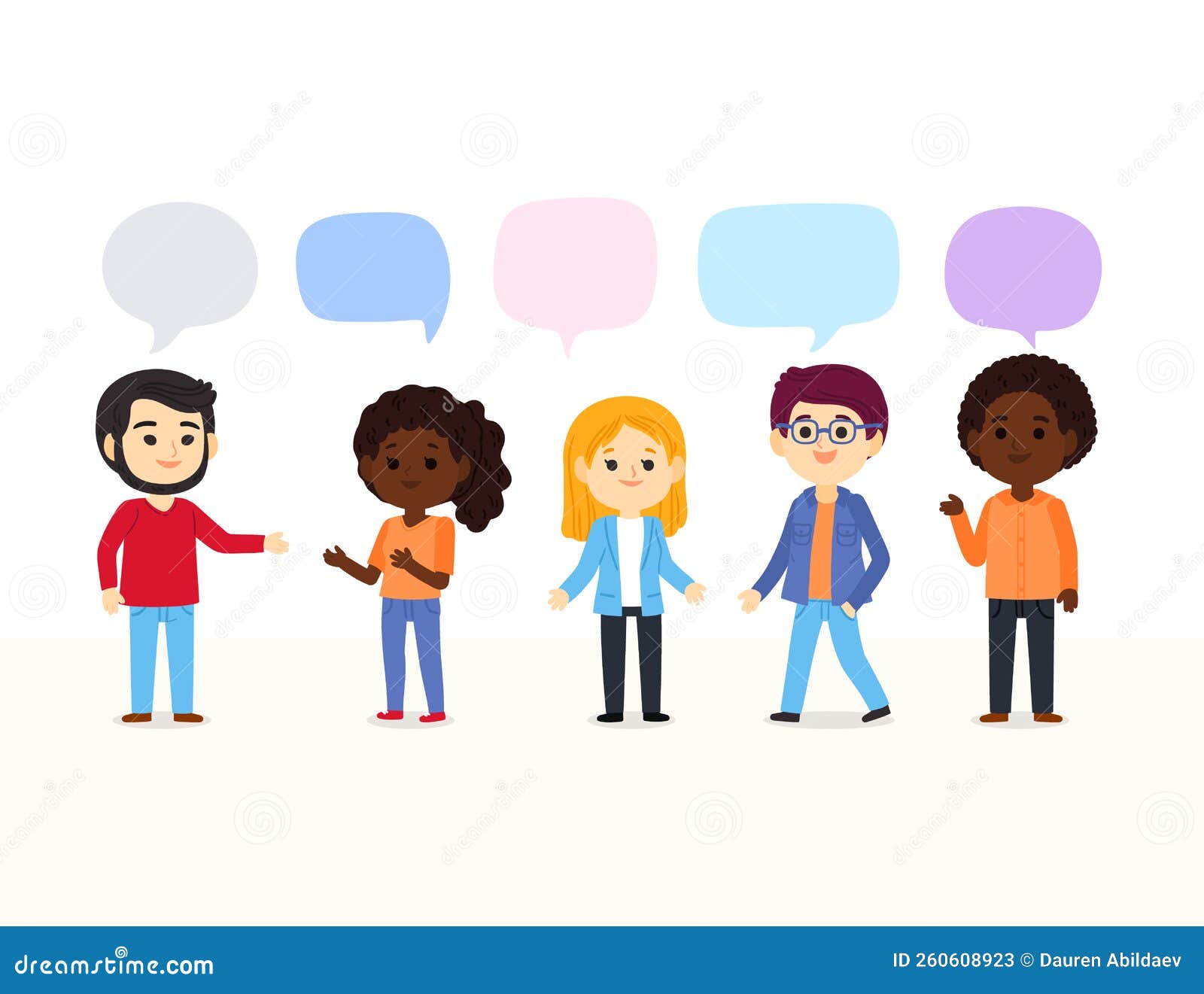 Hand Drawn People Talking Vector Illustration. Stock Vector ...