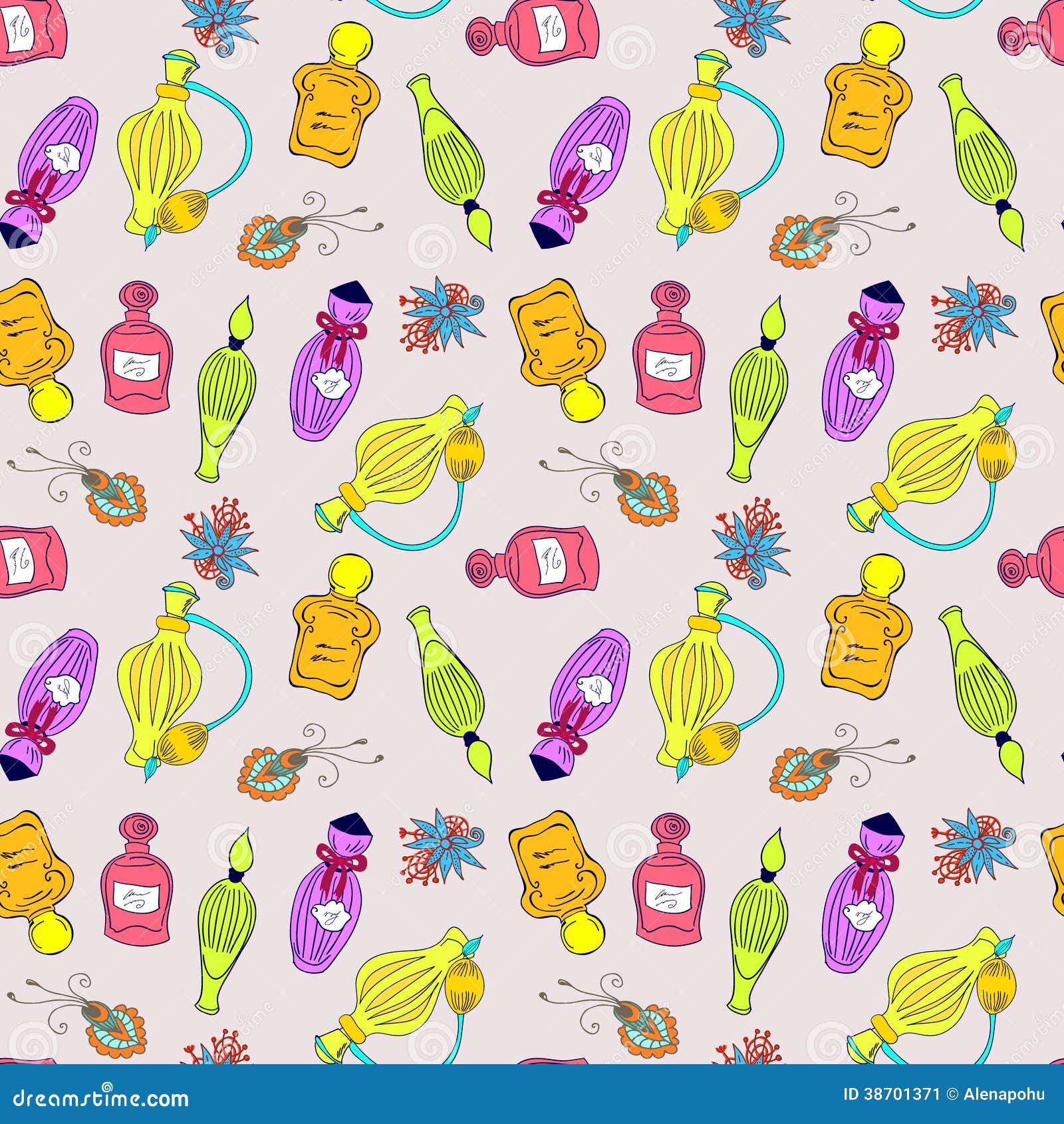 Perfume Bottles Pattern Stock Illustrations – 964 Perfume Bottles ...