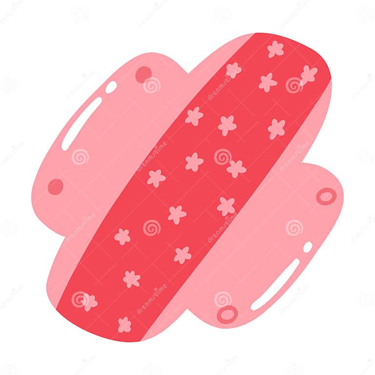 Hand Drawn Period Pad Concept Of Woman Menstrual Cycle Feminine Hygiene Stock Vector